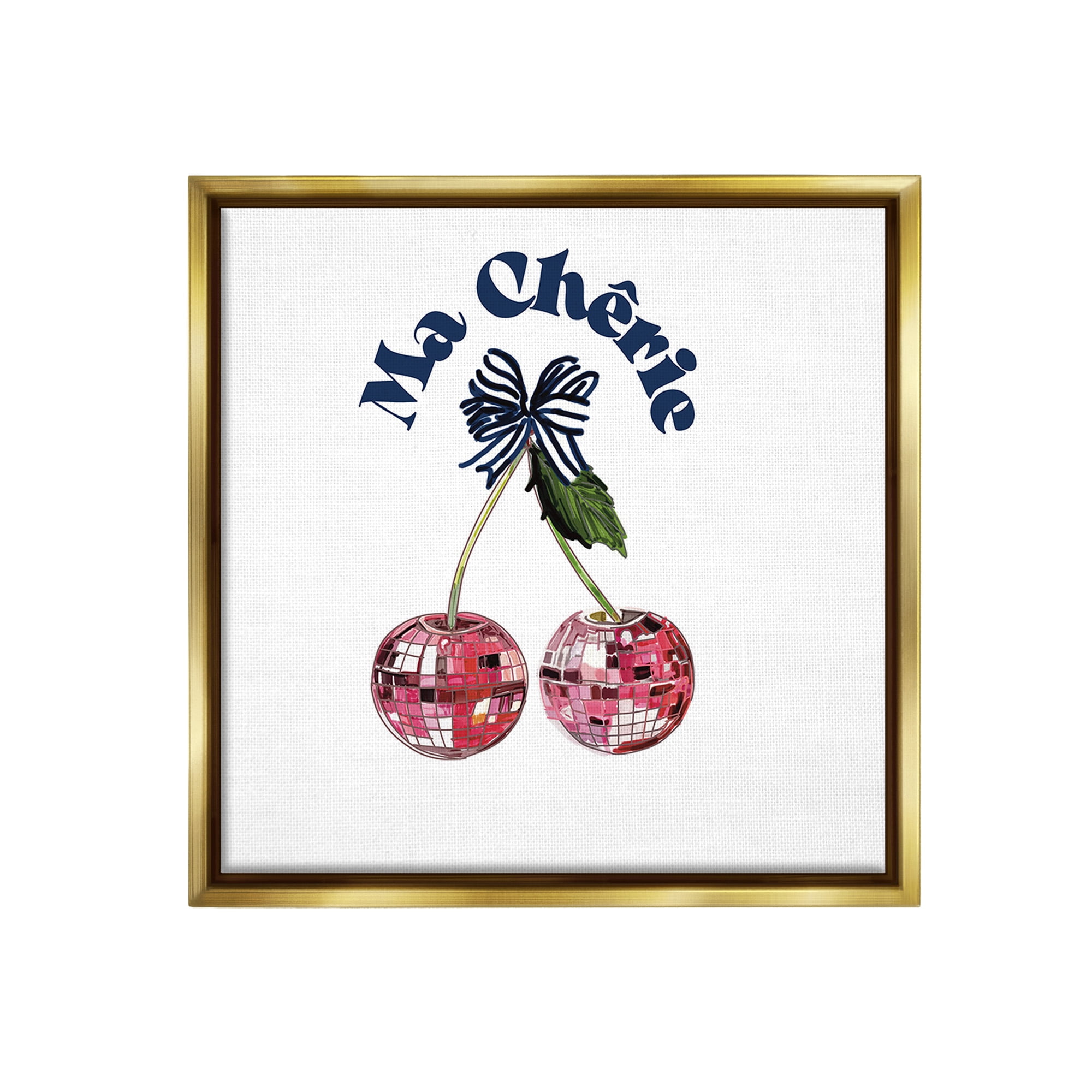 Stupell Industries Ma Cherie French Phrase Canvas Art Gold Framed 18 x ...