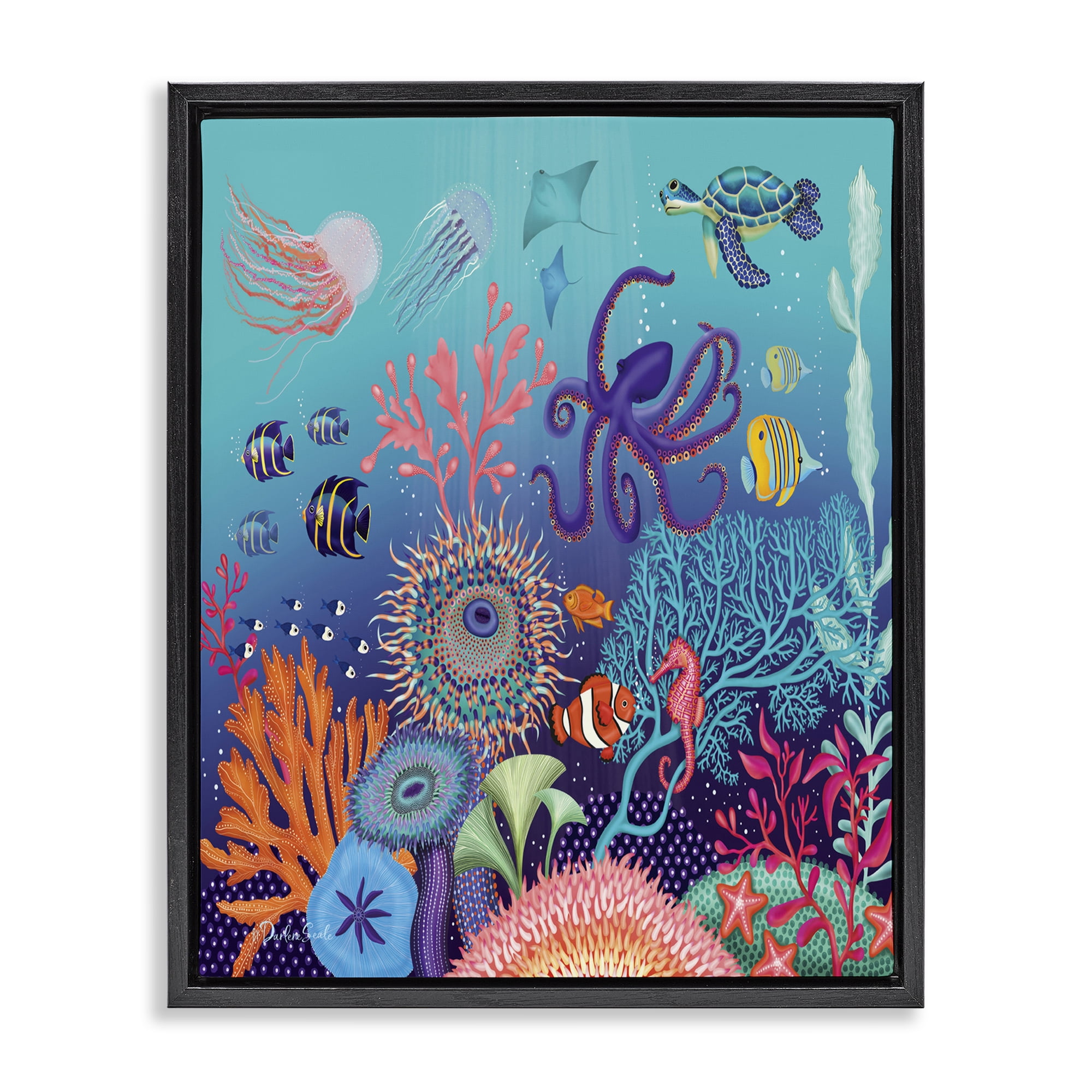 Stupell Industries Magical Underwater Reef Nautical & Beach Painting ...