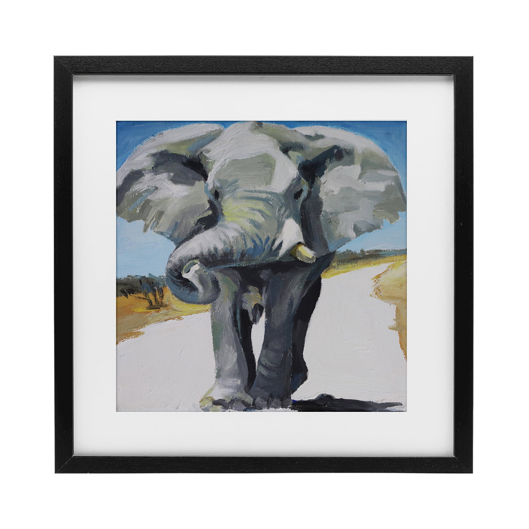 Stupell Industries Majestic Elephant on Path Black Framed Print Under ...