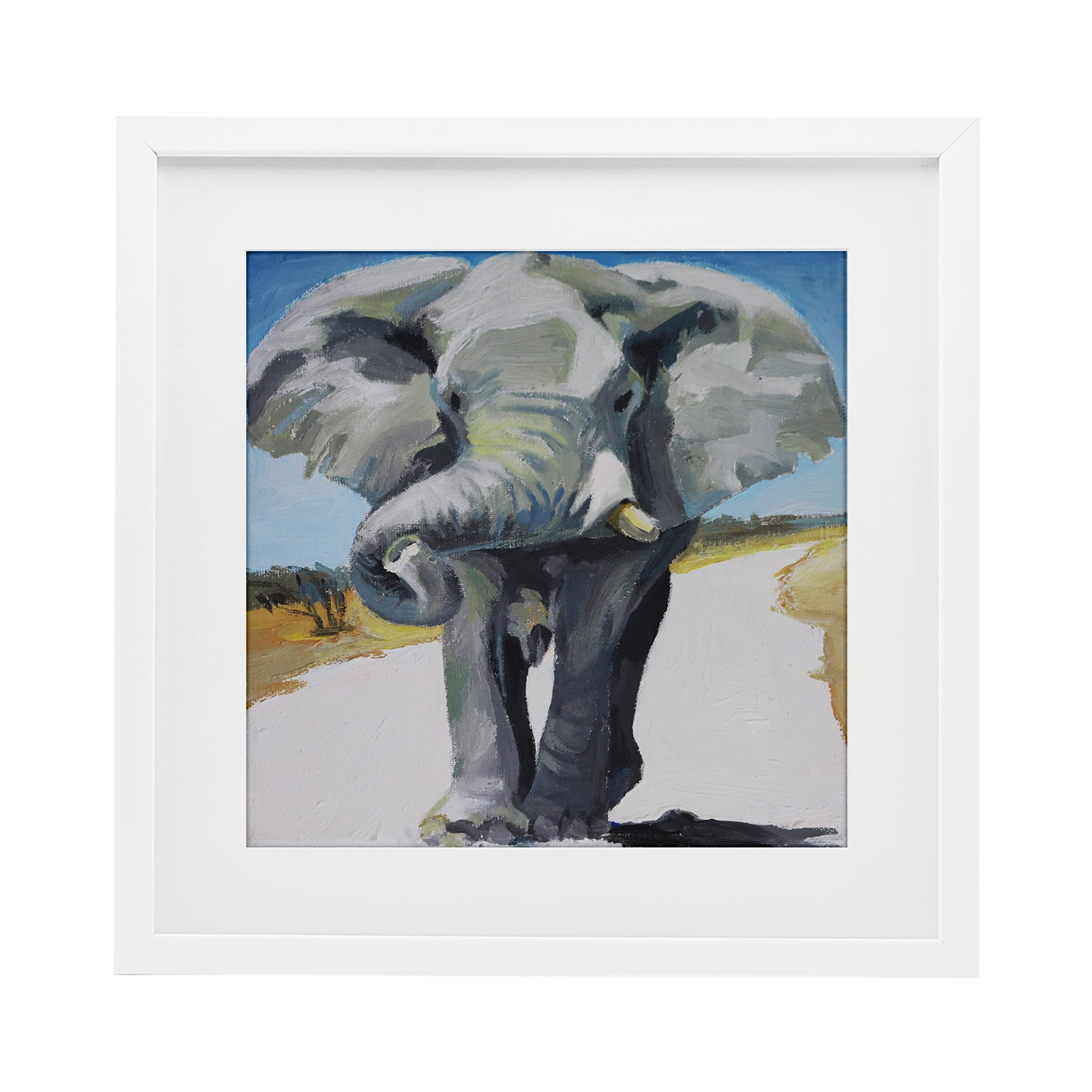 Stupell Industries Majestic Elephant on Path White Framed Print Under ...