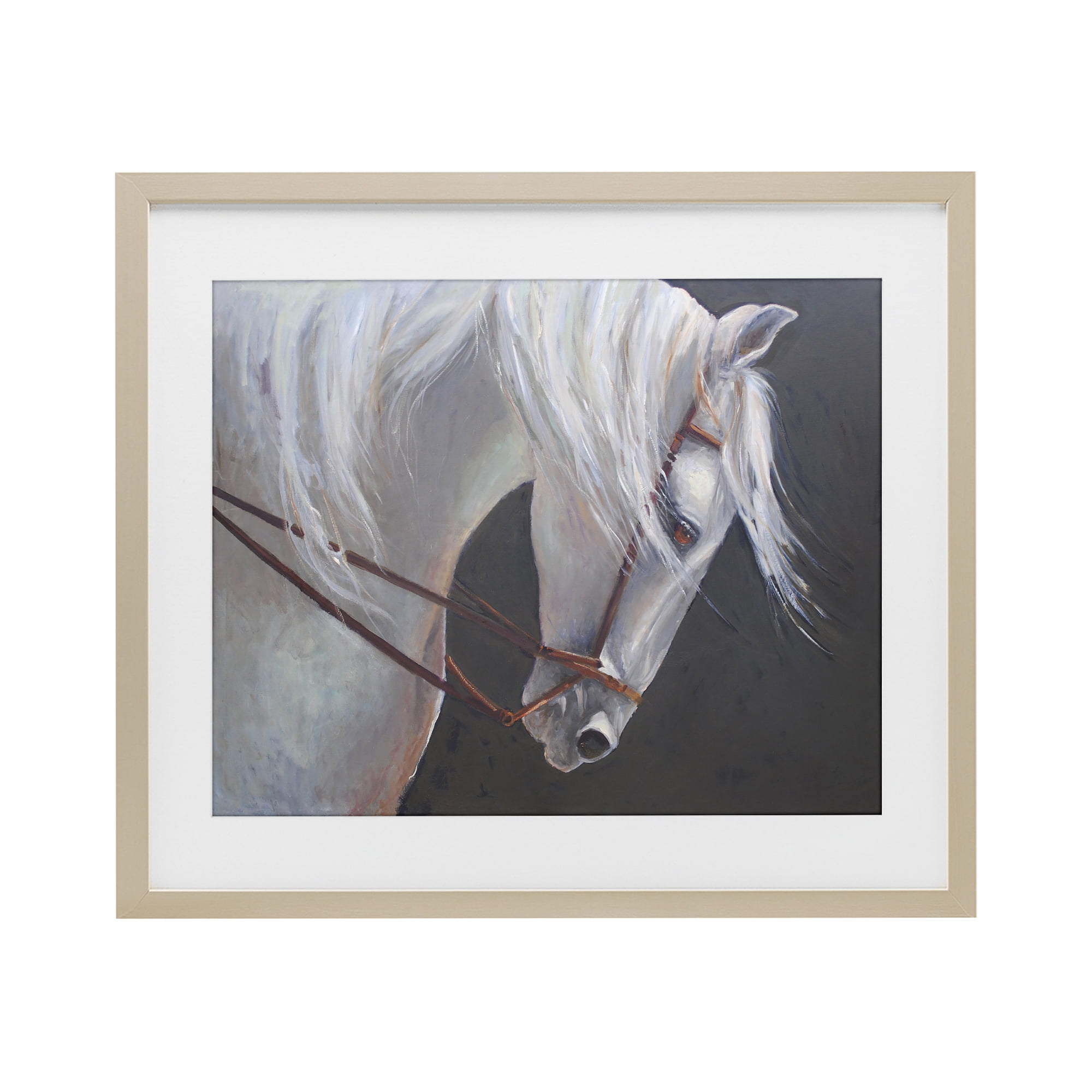 Stupell Industries Majestic White Mare Birch Framed Print Under Glass ...