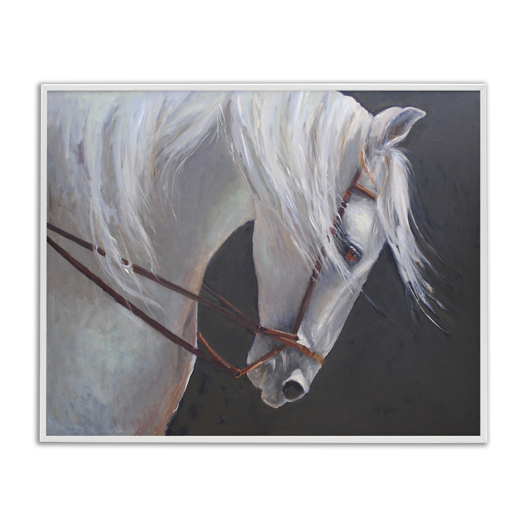 Stupell Industries Majestic White Mare White Framed Giclee Art, design ...