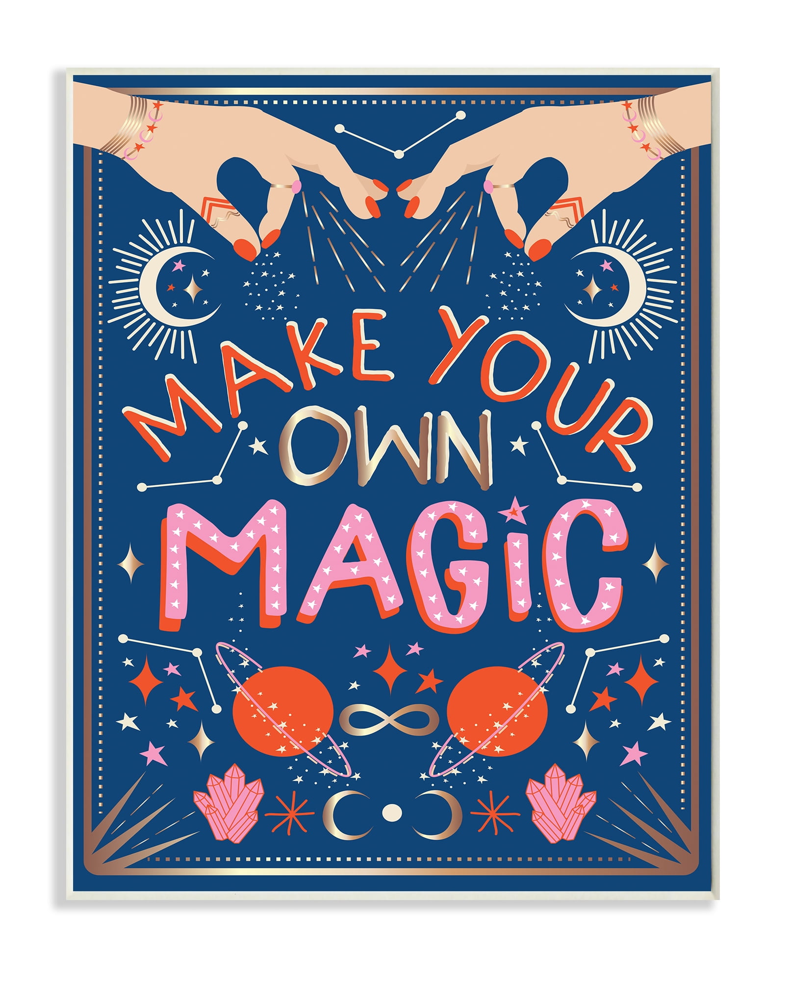 Stupell Industries Make Your Magic Phrase Fashion Hands and Constellations Typography Painting ...