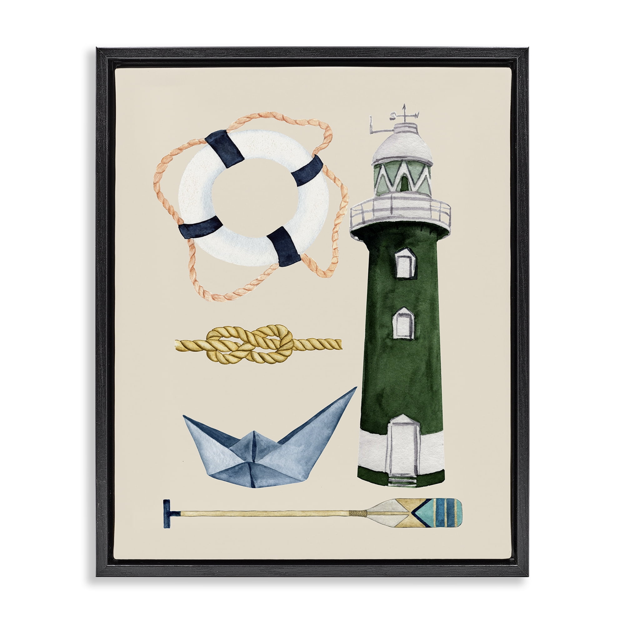 Stupell Industries Maritime Nautical Items Nautical & Beach Painting ...