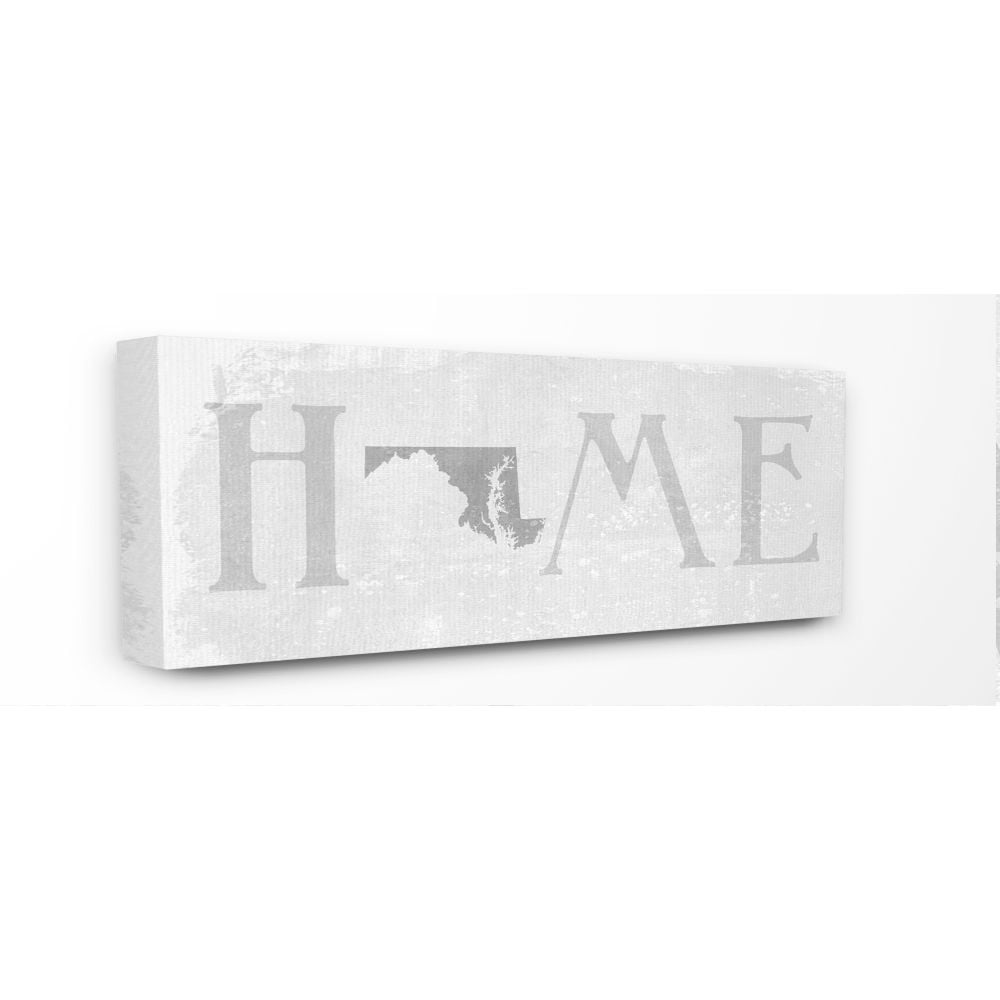 Stupell Industries Maryland Home State Map Grey Neutral Textured Word ...