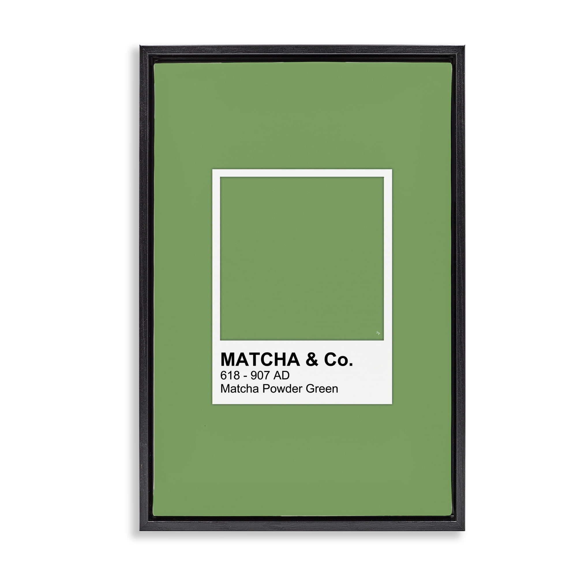 Stupell Industries Matcha Powder Green Shade Black Framed Floater ...