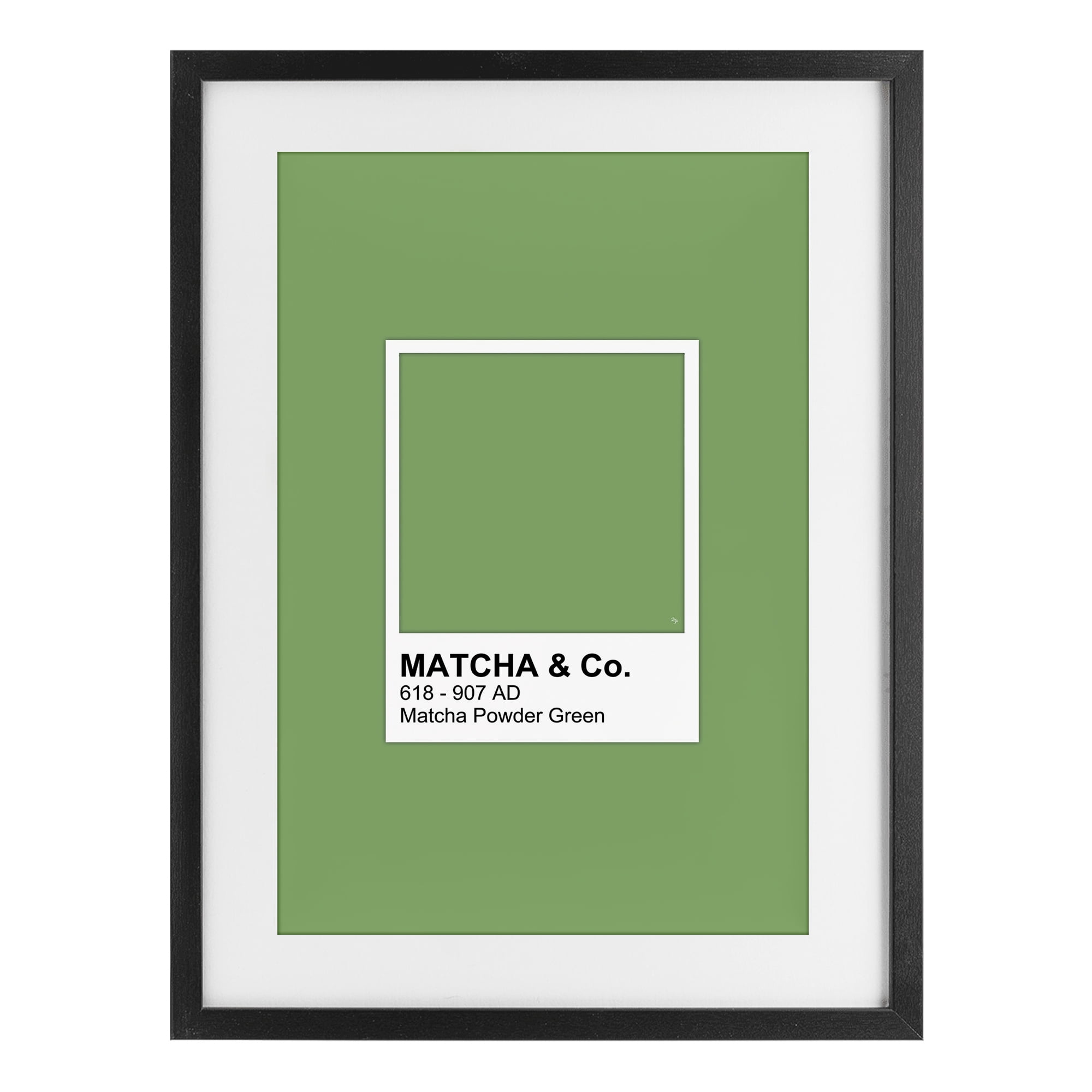 Stupell Industries Matcha Powder Green Shade Black Framed Print Under ...