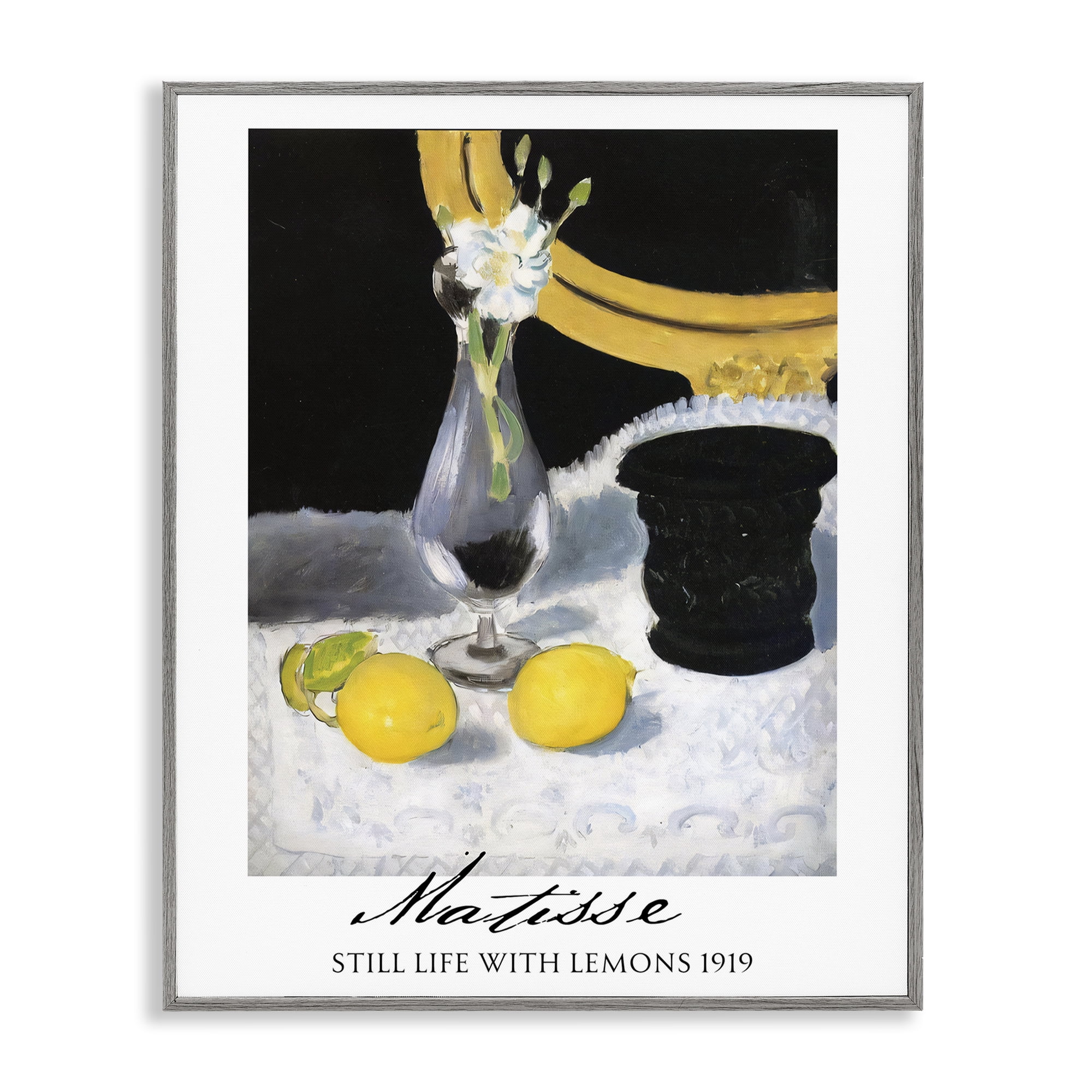 Stupell Industries Matisse Still Life Lemons Gray Framed Giclee Art ...