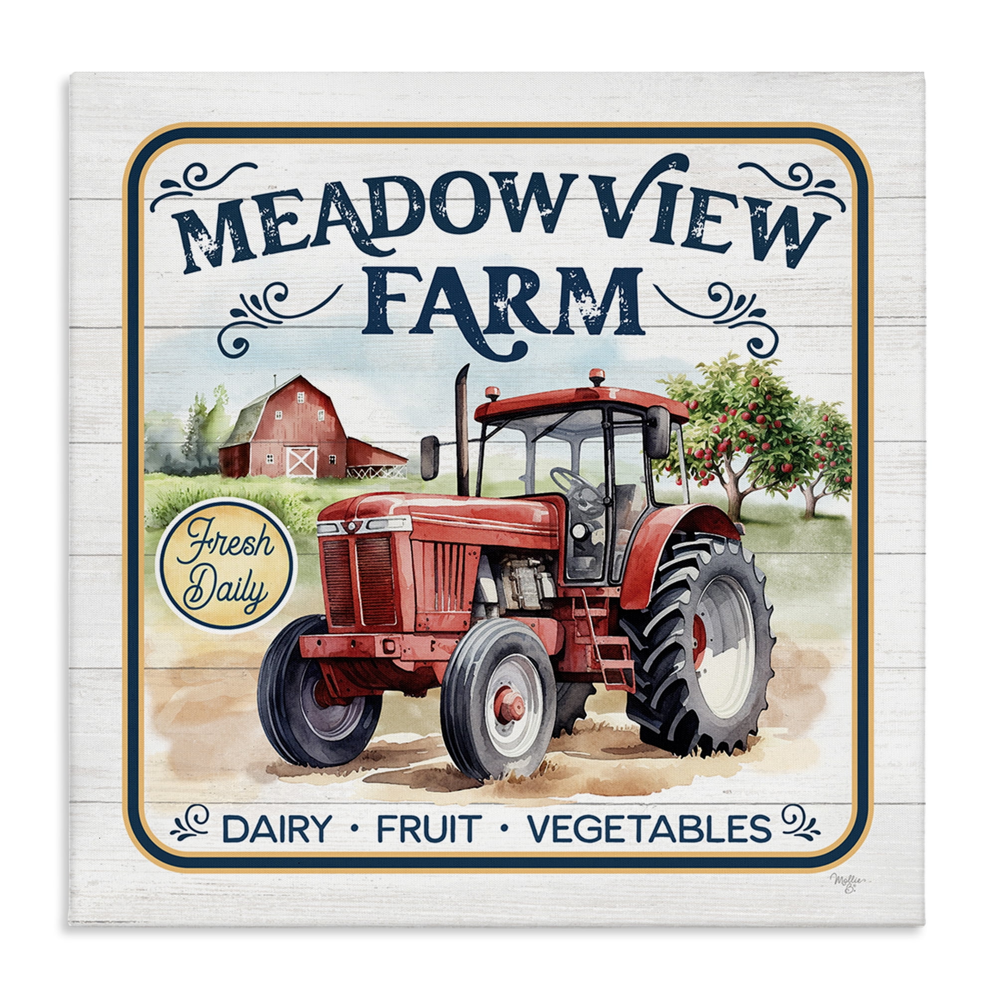 Stupell Industries Meadowview Farm Tractor Transportation Painting ...