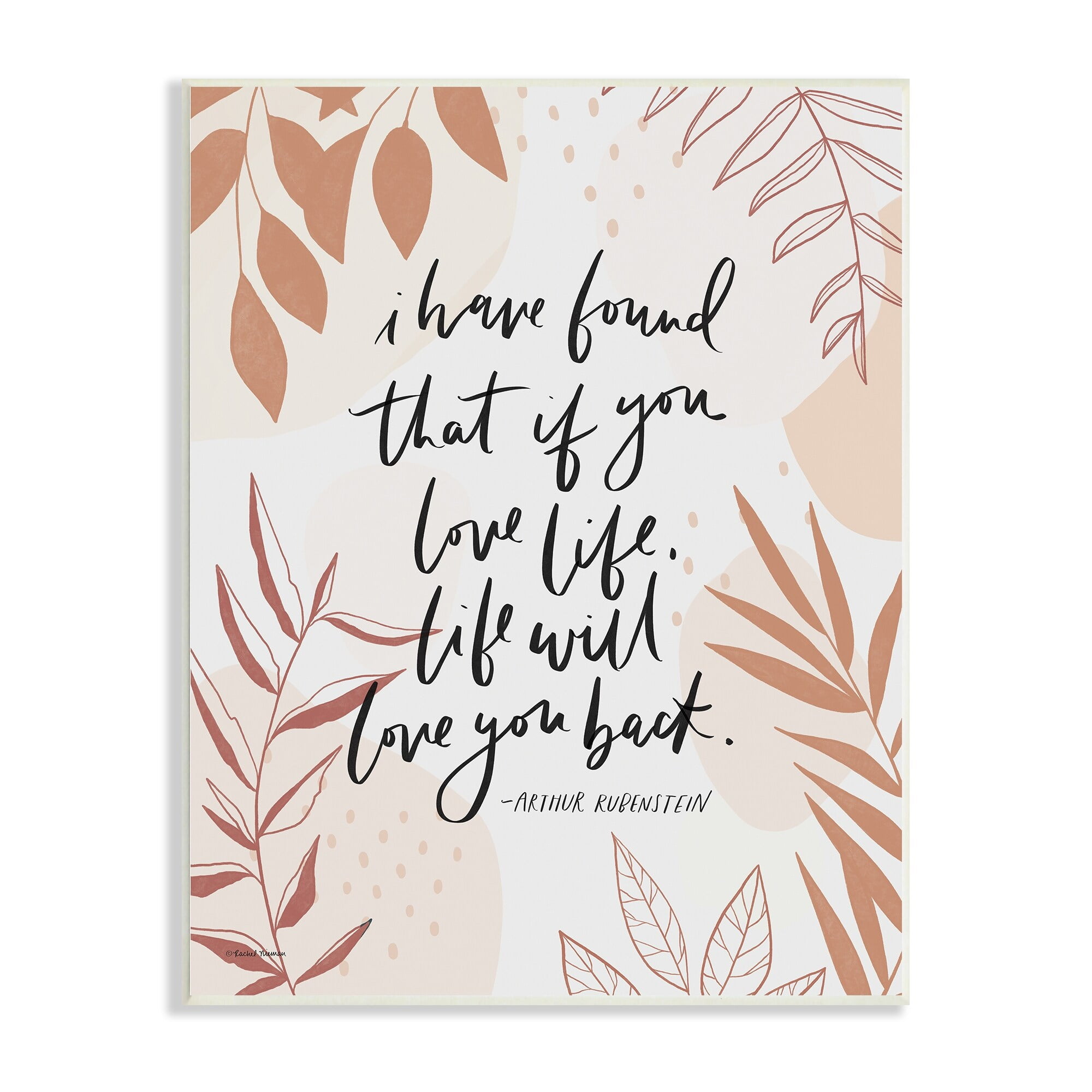 Stupell Industries Meaningful Love Life Calligraphy Botanical Patterned ...