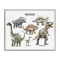 Stupell Industries Meet The Dinosaurs Gray Framed Giclee Art, design by ...