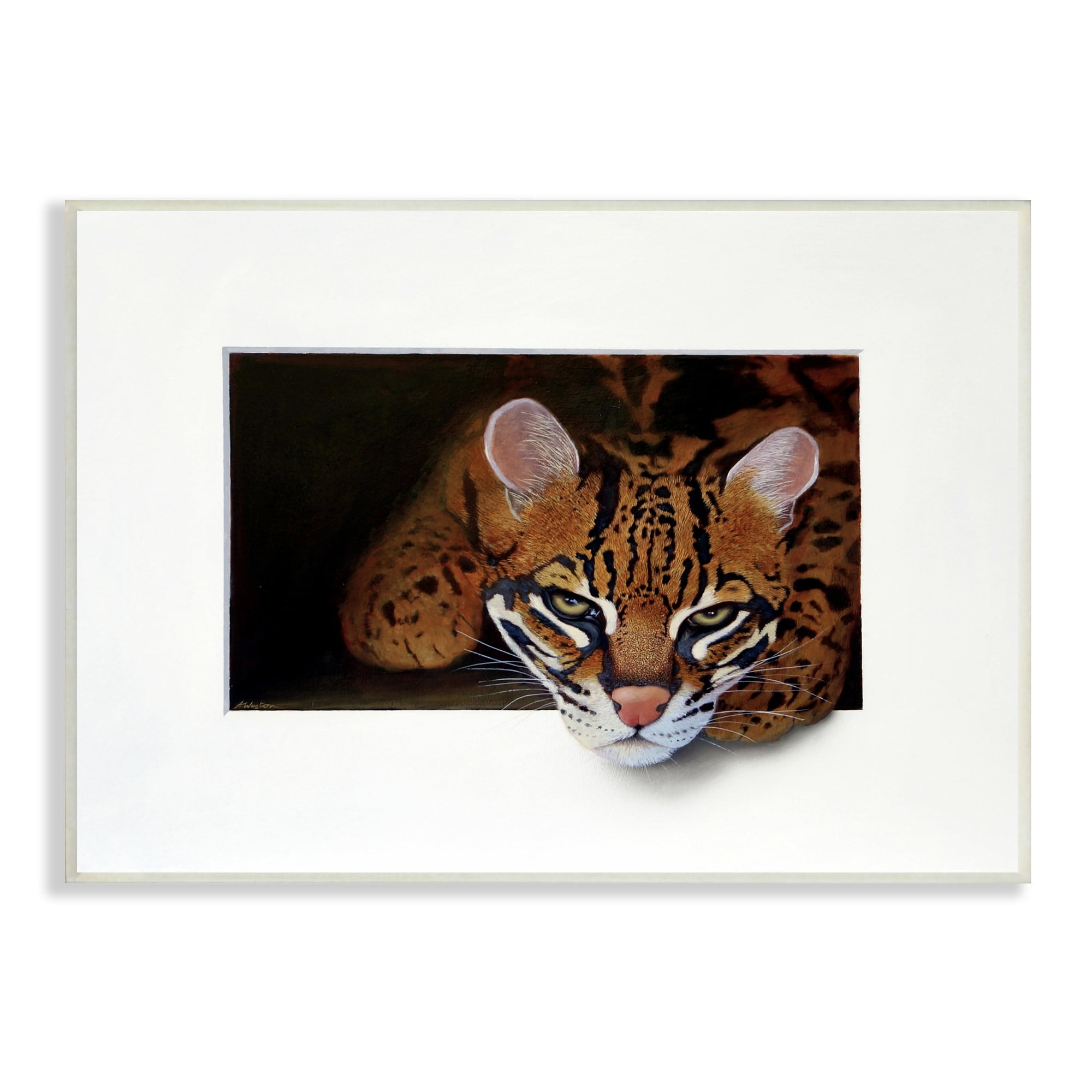 Stupell Industries Menacing Cheetah Glaring Jungle Cat Obscure Painting ...