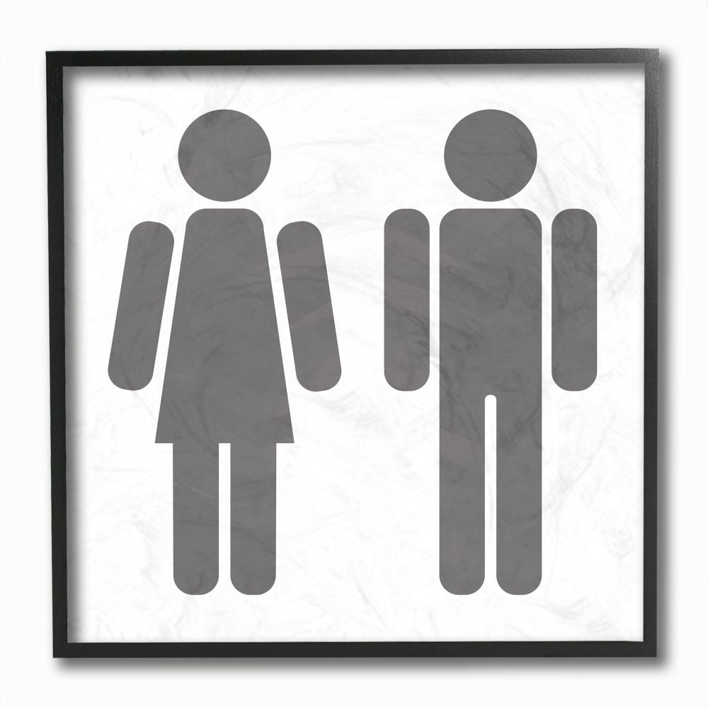 Stupell Industries Mens And Womens Restroom Bath Symbols Design Graphic ...