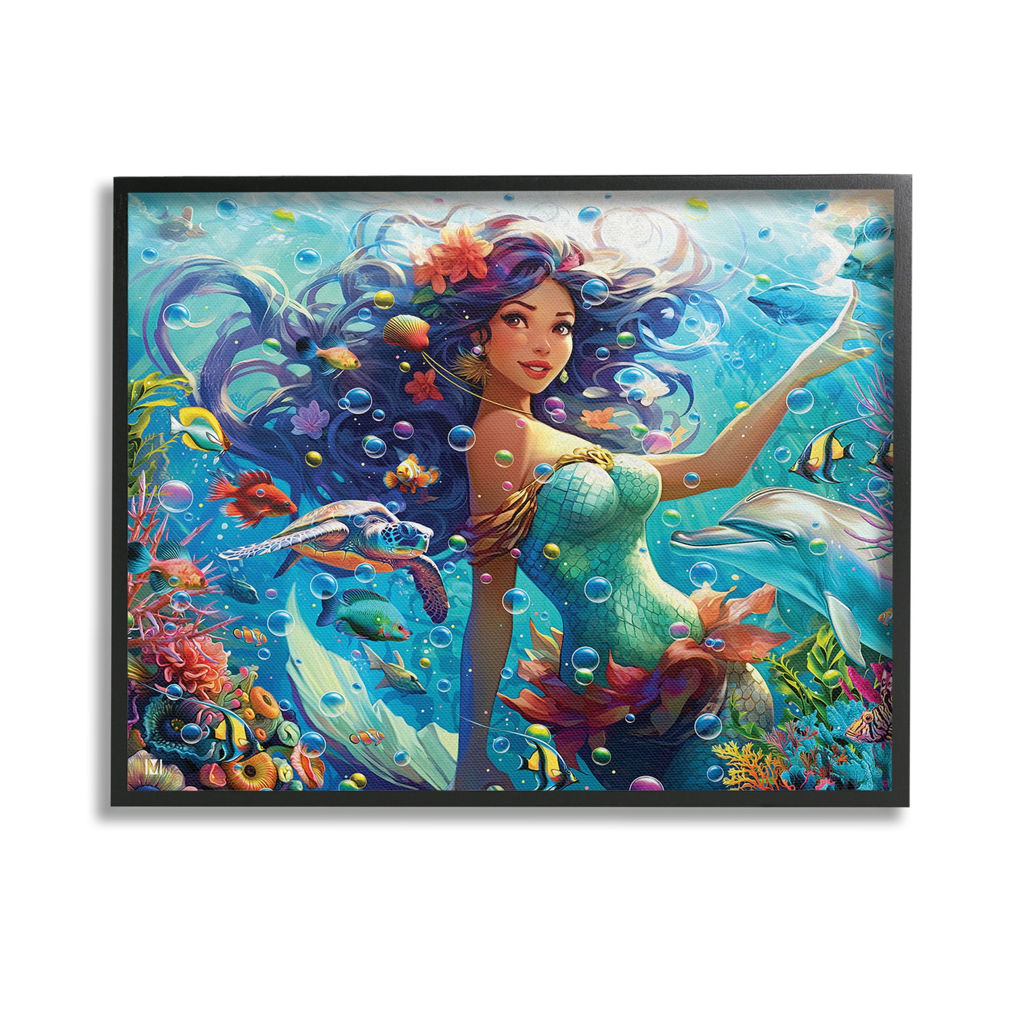 Stupell Industries Mermaid & Marine Animals Fairy Tales & Fantasy ...