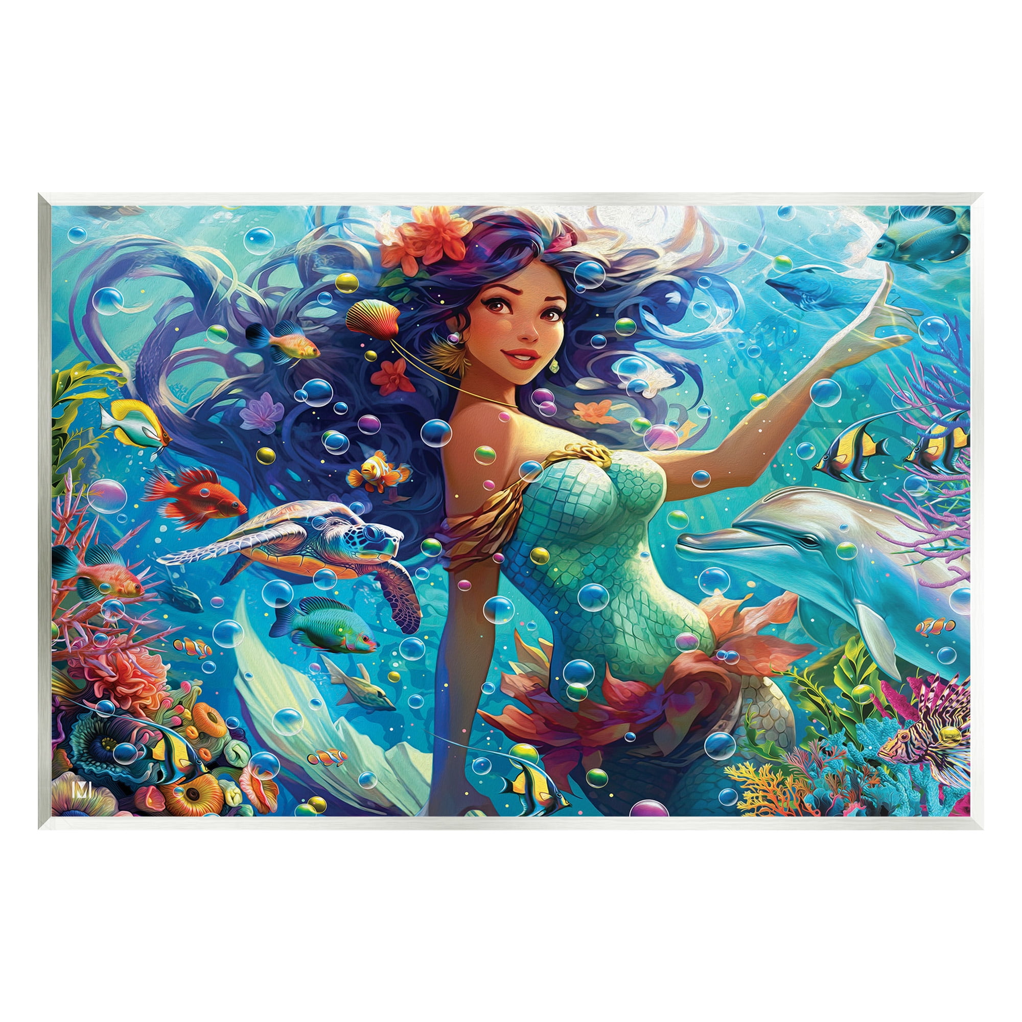 Stupell Industries Mermaid & Marine Animals Fairy Tales & Fantasy ...