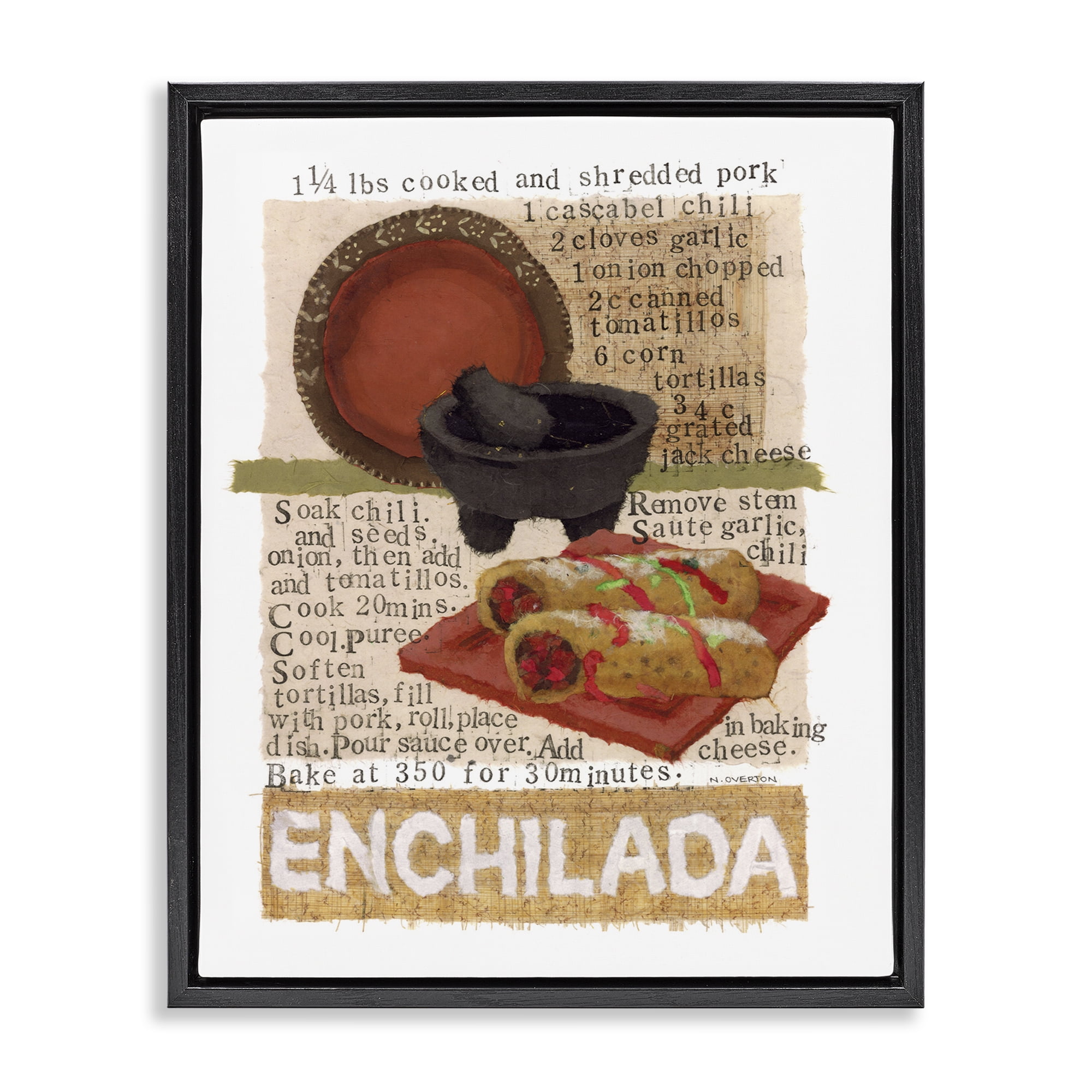 Stupell Industries Mexican Enchilada Recipe Food & Beverage Painting ...