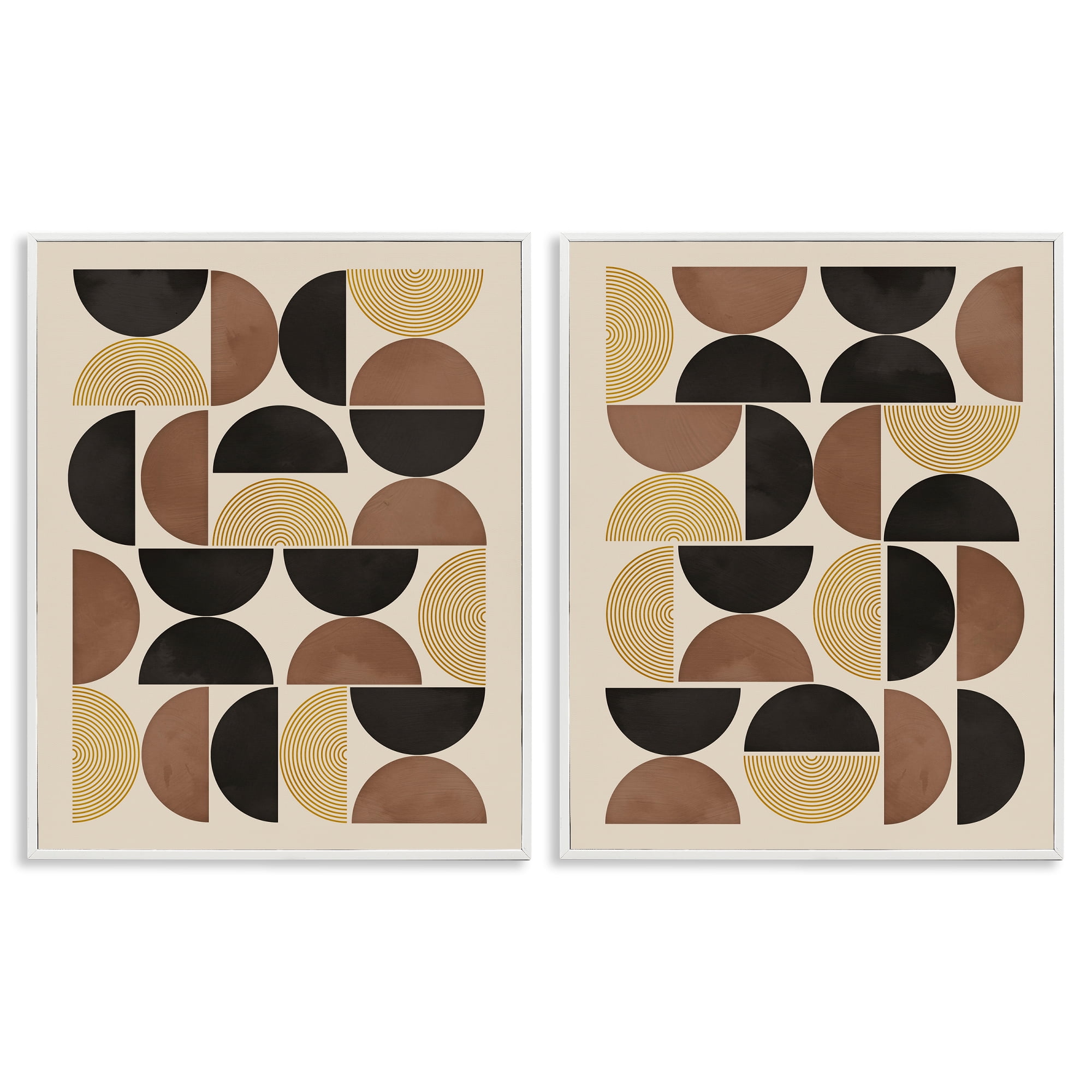 Stupell Industries Midcentury Geometric Semicircles Abstract Painting ...