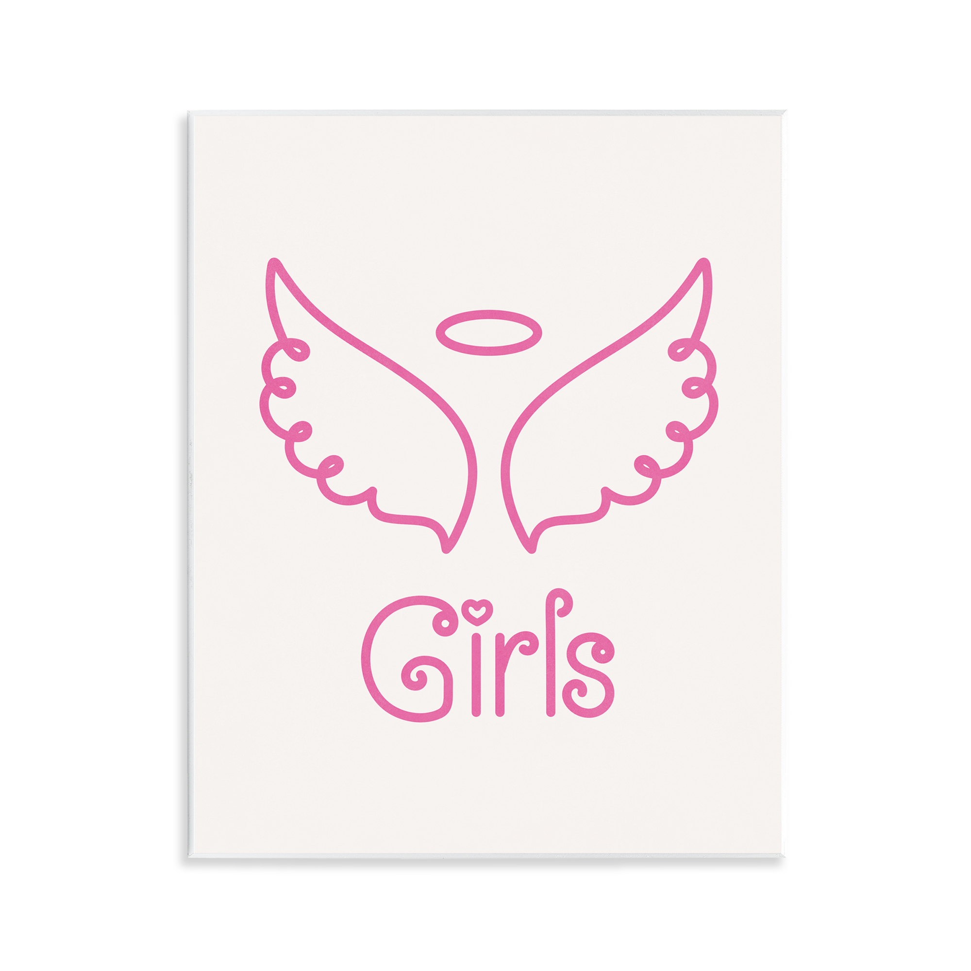 Stupell Industries Minimal Angel Girls Text & Numbers Painting Unframed ...