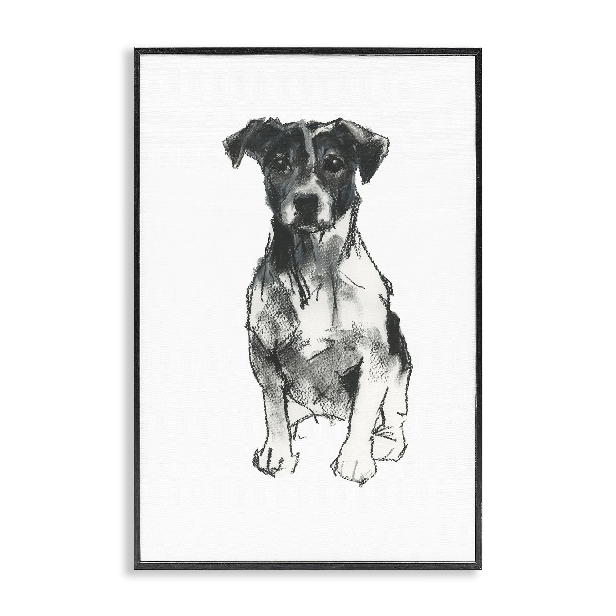 Stupell Industries Minimal Dog Drawing Animals & Insects Drawing Black ...