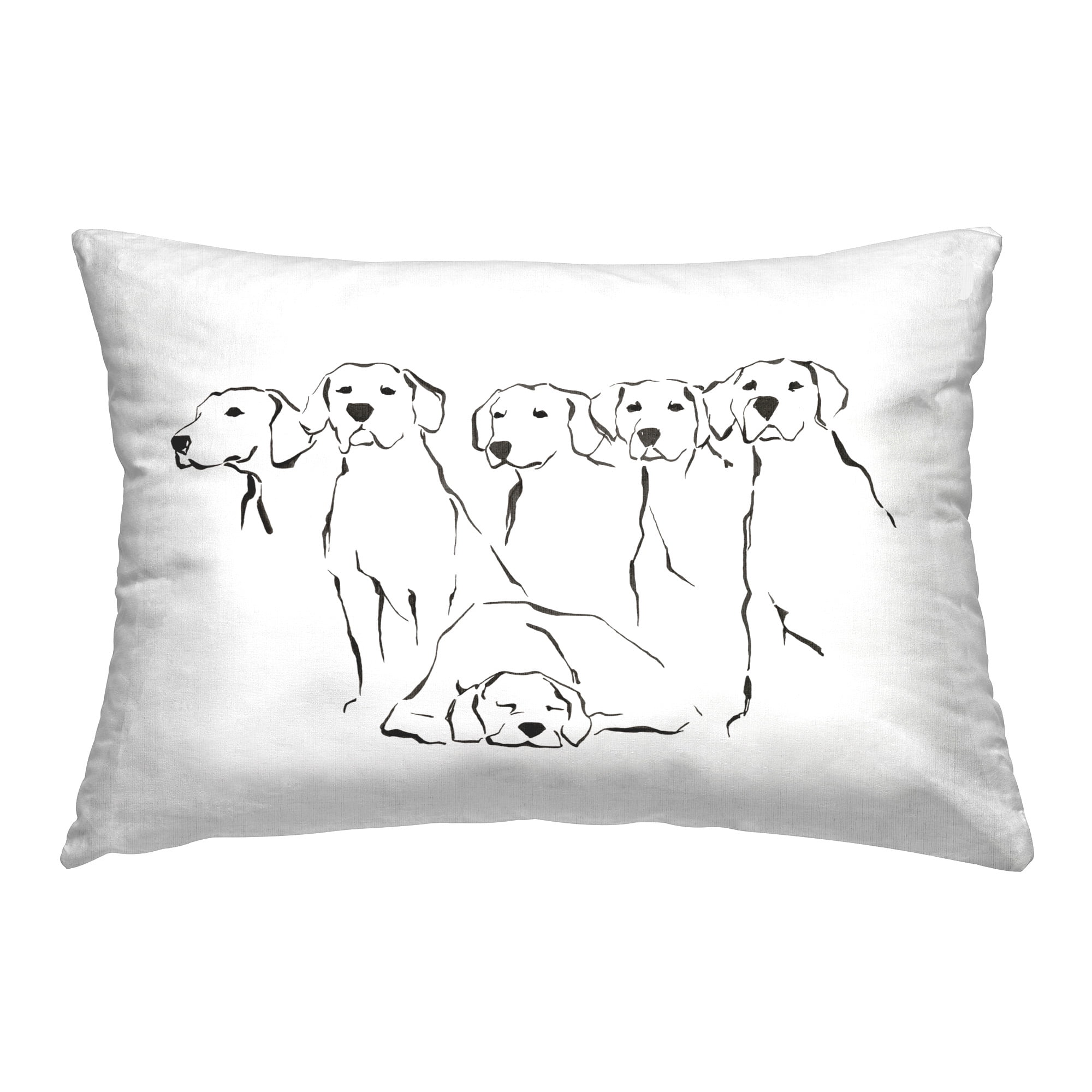 Stupell Industries Minimal Dogs Doodle Decorative Printed Throw Pillow ...