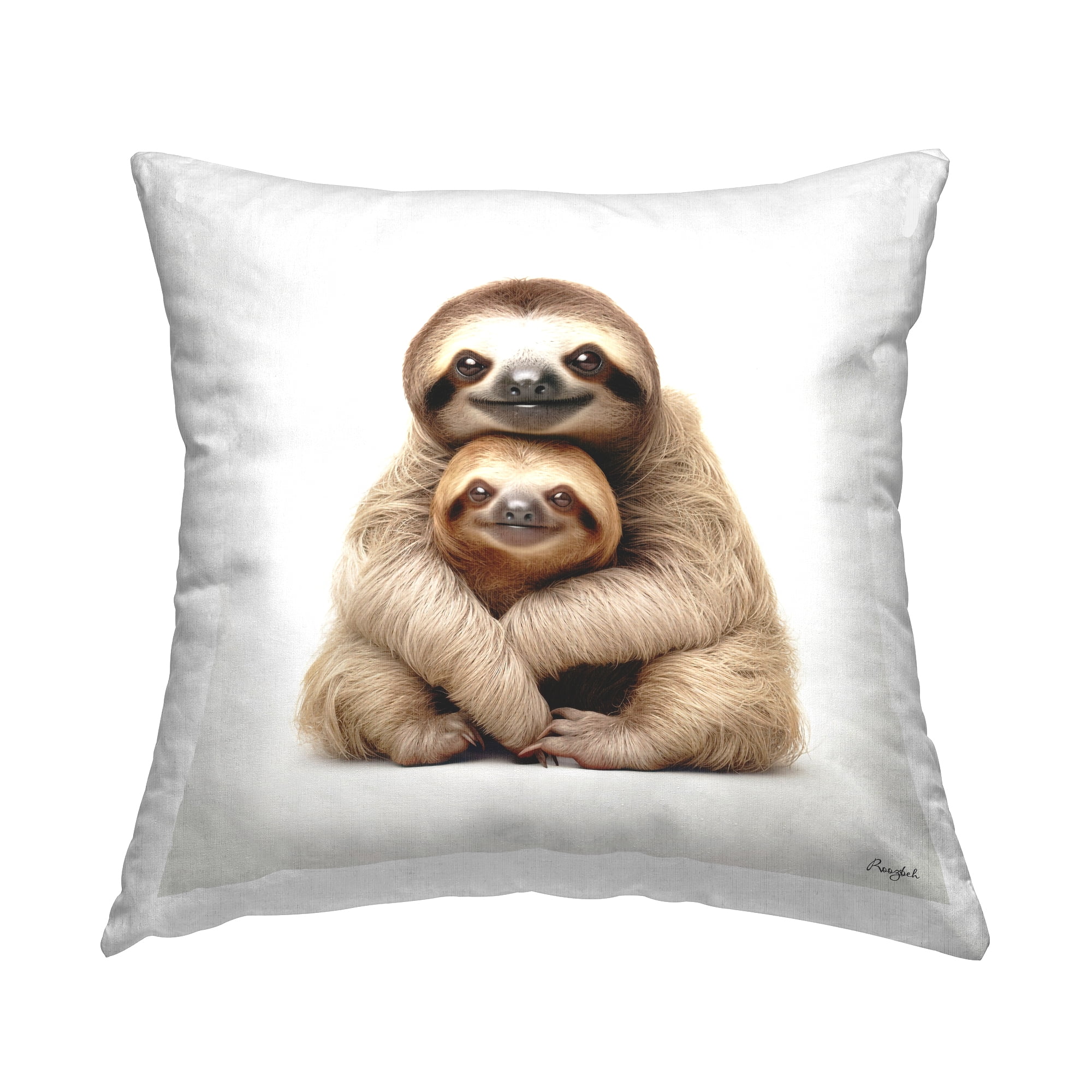 Stupell Industries Minimal Hugging Sloths Decorative Printed Throw ...