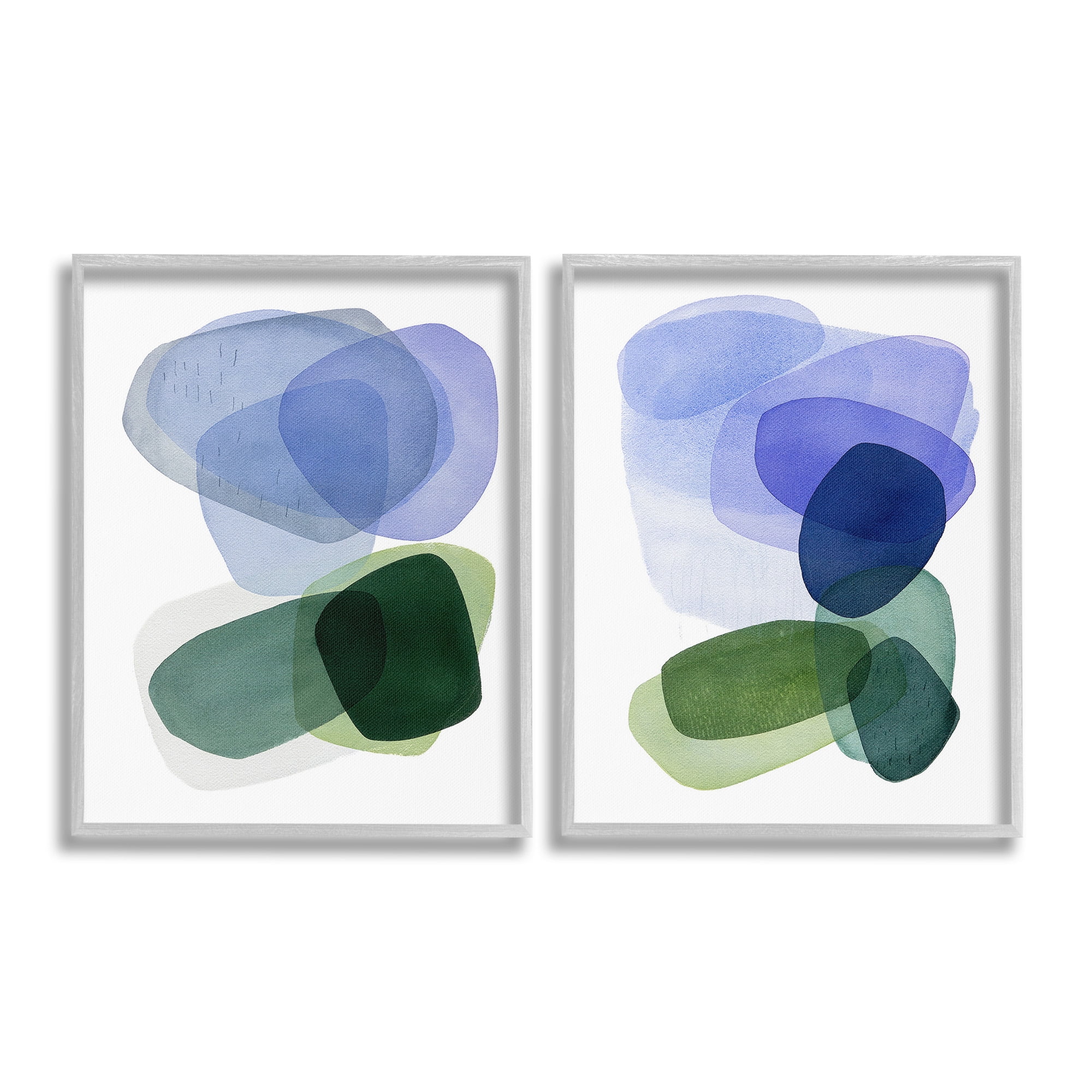 Stupell Industries Minimal Oblong Shapes Abstract Painting Gray Framed ...