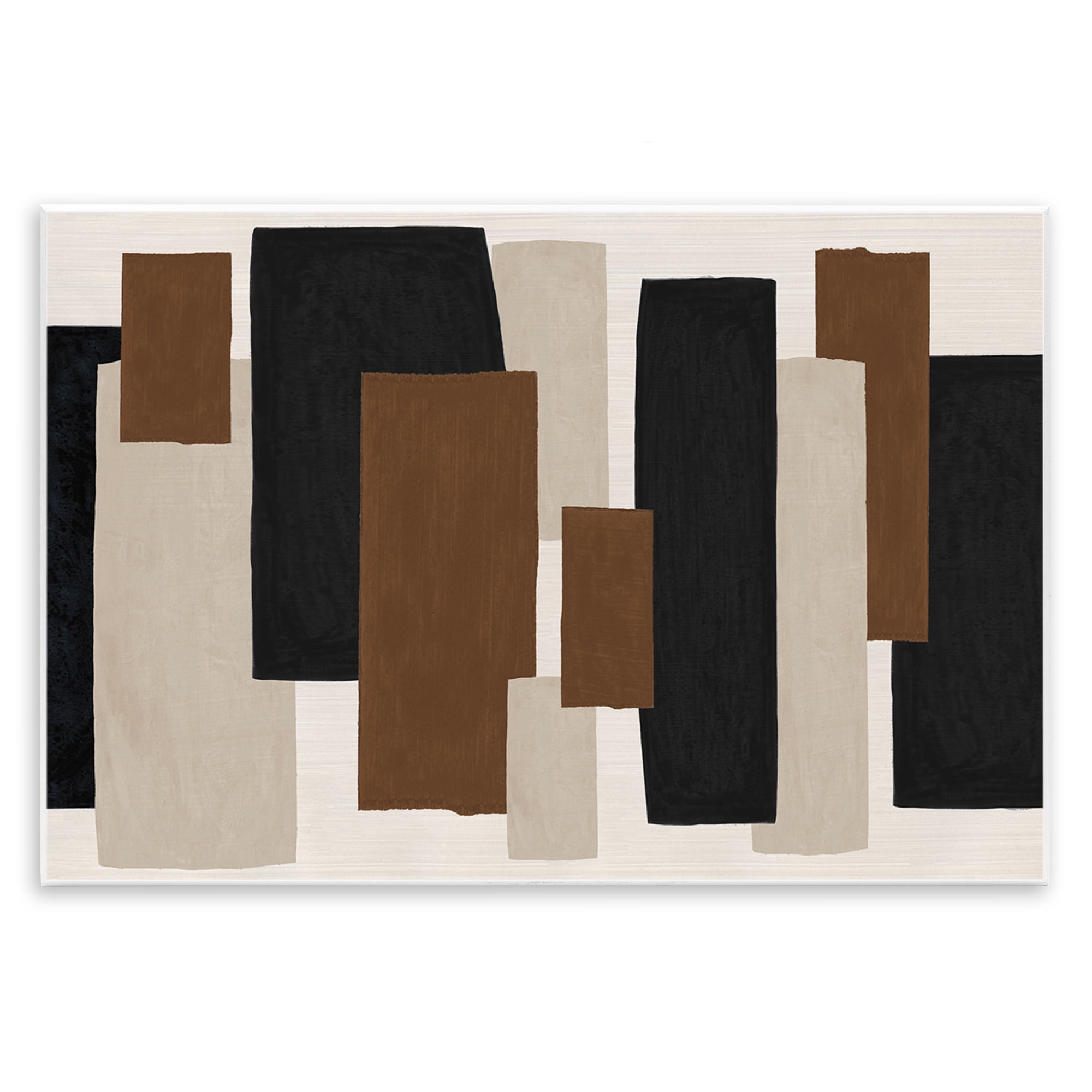 Stupell Industries Minimal Vertical Blocks in Earth Tones Wall Plaque ...