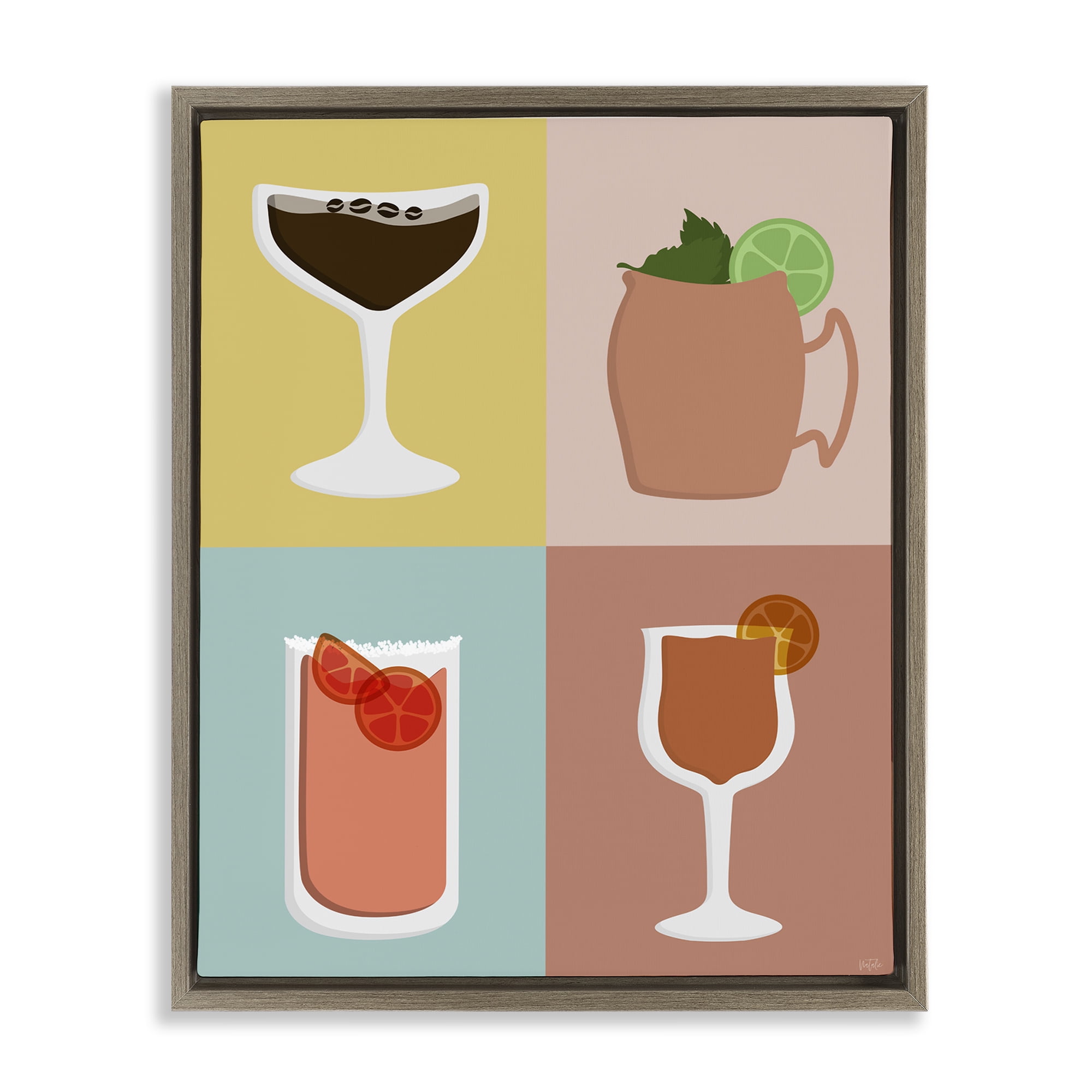 Stupell Industries Mixed Cocktail Drinks Food & Beverage Painting Brown ...
