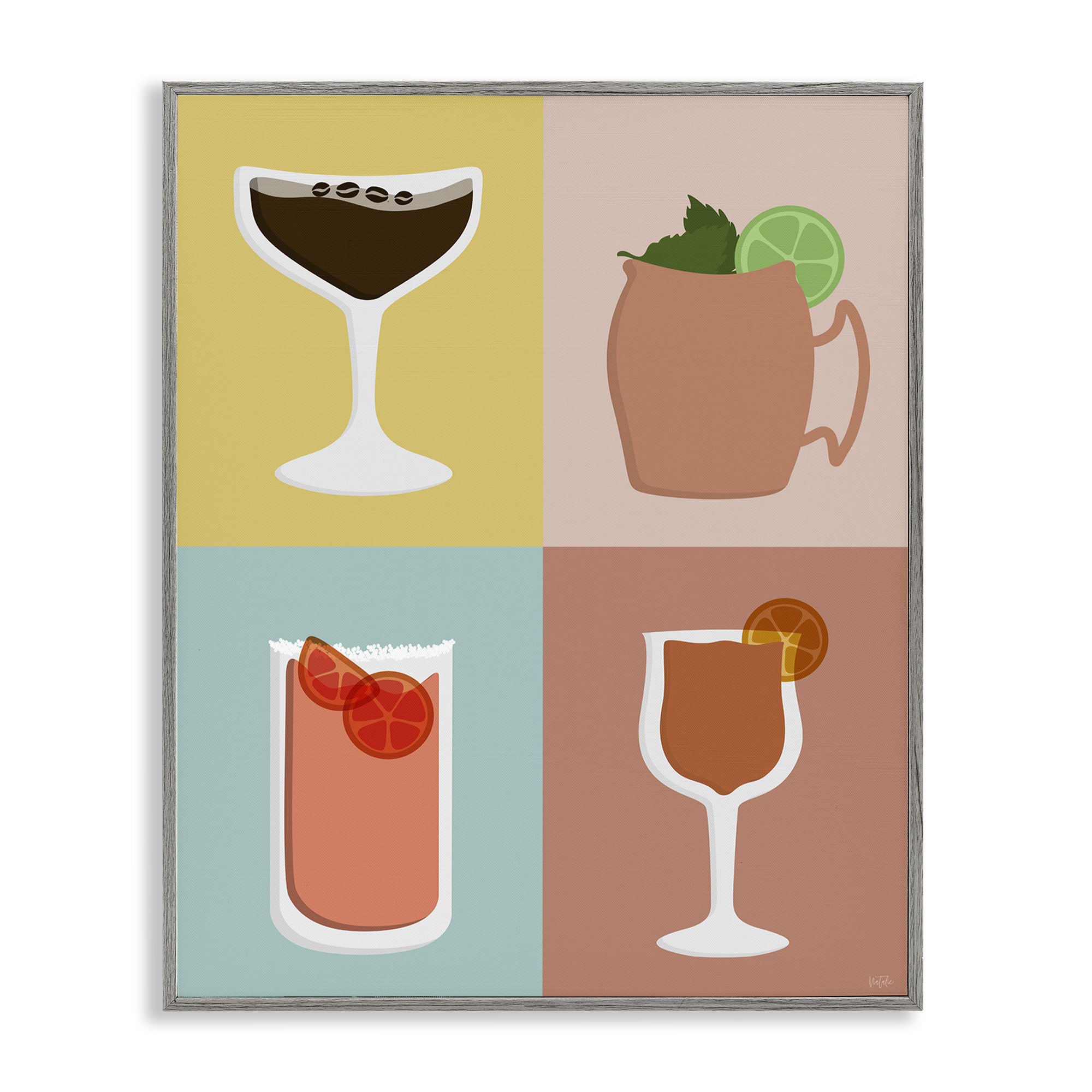 Stupell Industries Mixed Cocktail Drinks Food & Beverage Painting Gray ...