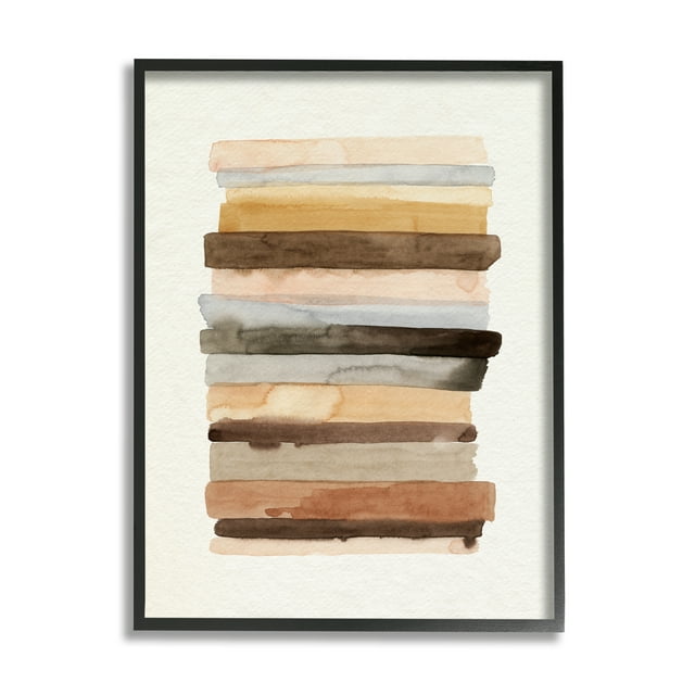 Stupell Industries Modern Color Abstraction Layered Earth Tone Shapes ...