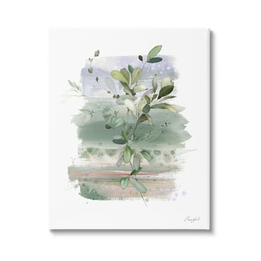 Stupell Industries Soft Botanicals & Mushroom Botanical & Floral Painting Gallery Wrapped Canvas ...