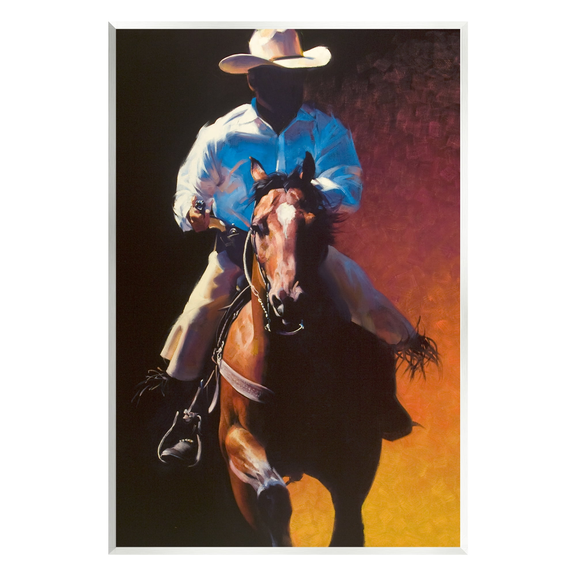 Stupell Industries Modern Cowboy & Horse Animals & Insects Painting ...