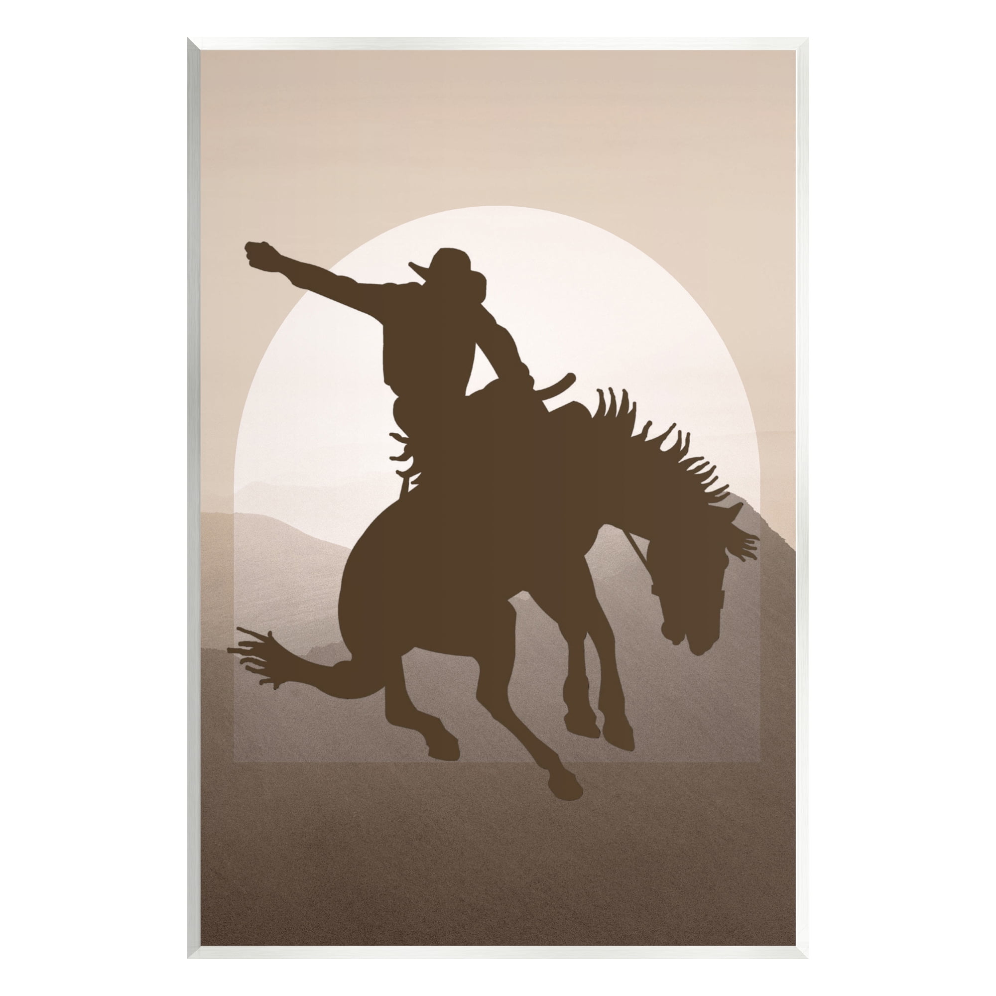 Stupell Industries Modern Cowboy Silhouette Animals & Insects Painting ...