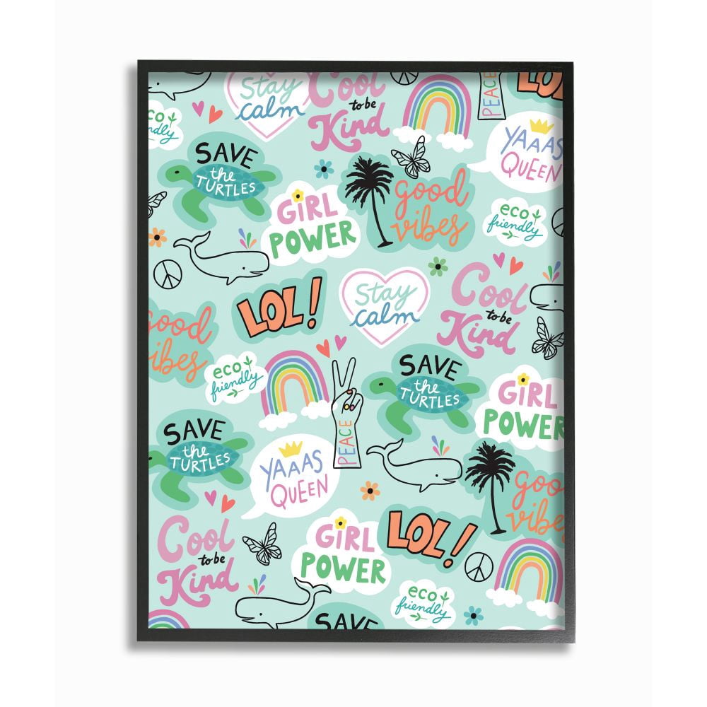 Stupell Industries Modern Day Tween Phrases Collage Pattern Design ...