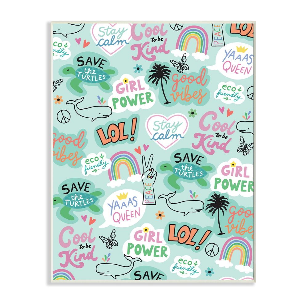 Stupell Industries Modern Day Tween Phrases Collage Pattern Design ...