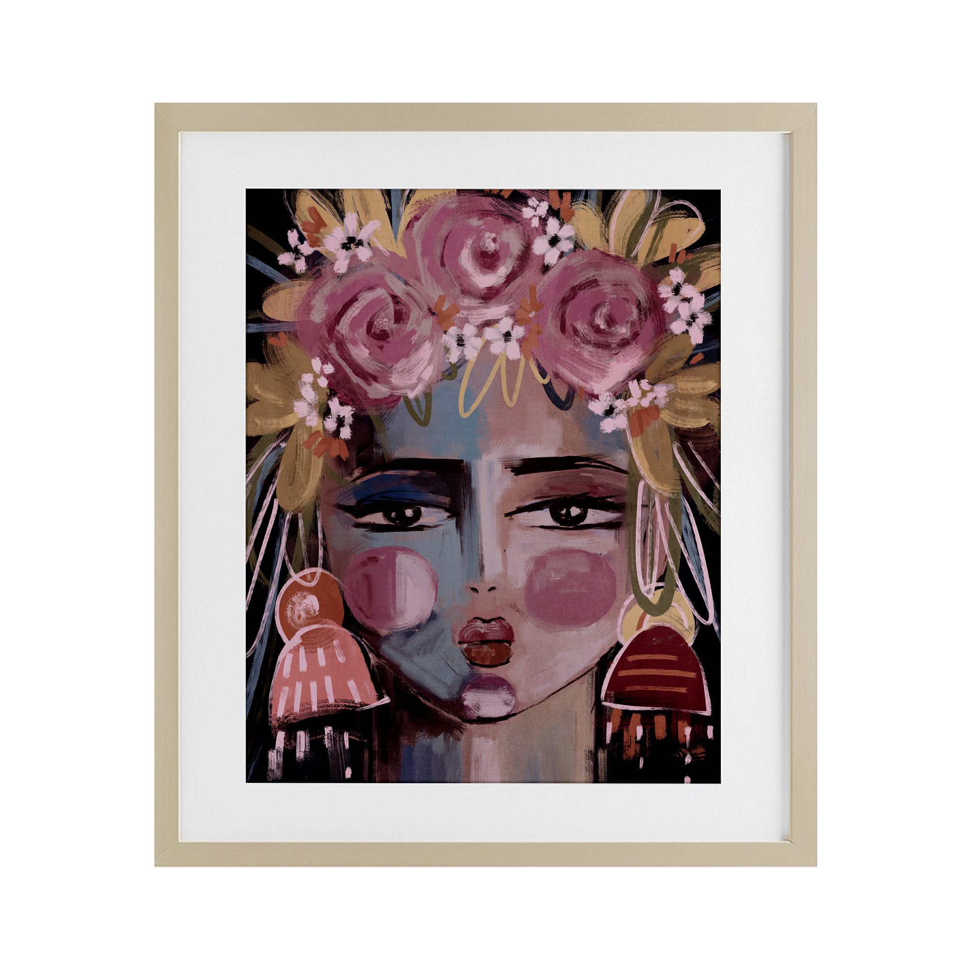 Stupell Industries Modern Diva Female Portrait Birch Framed Print Under ...