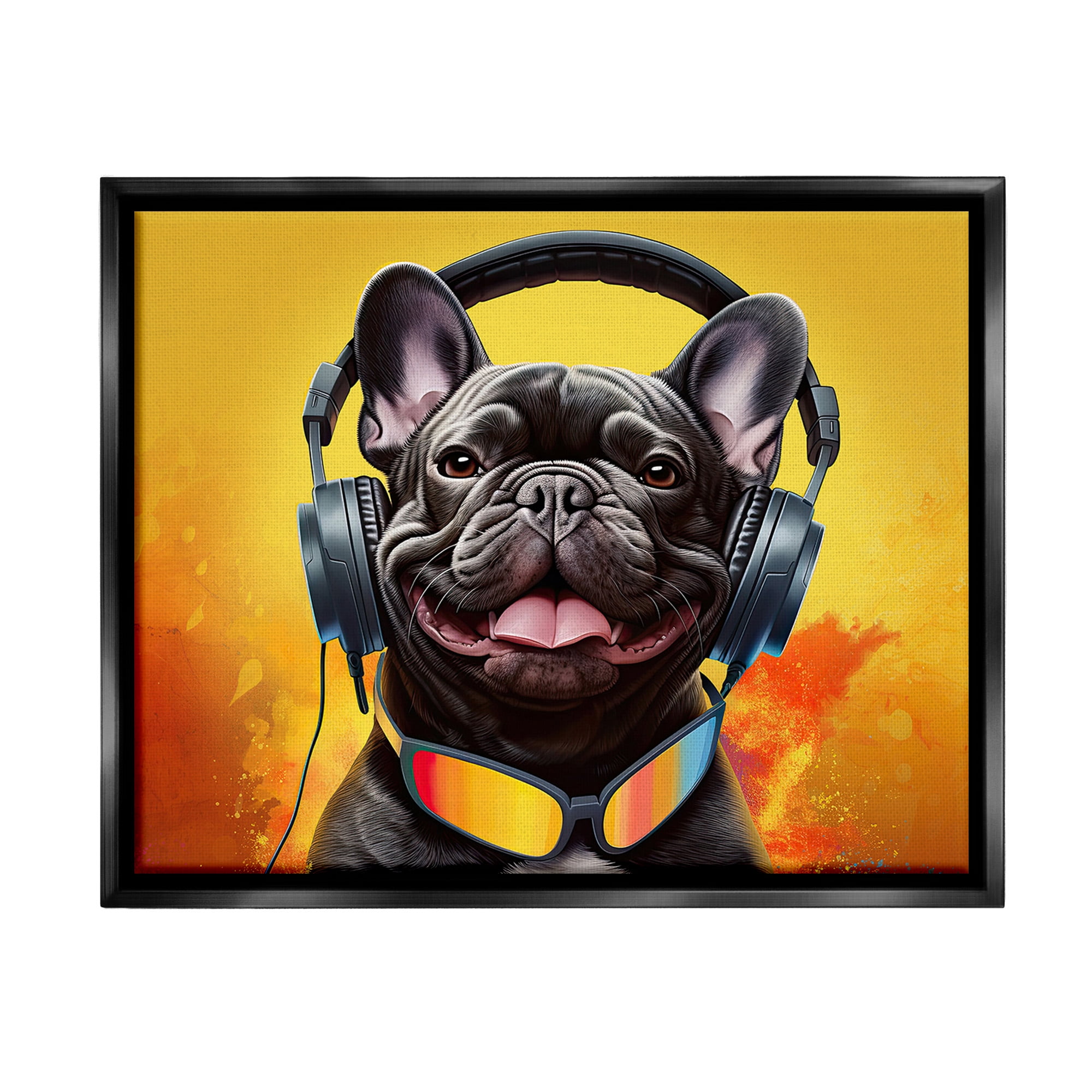 Stupell Industries Modern Dog with Headphones Animals & Insects ...