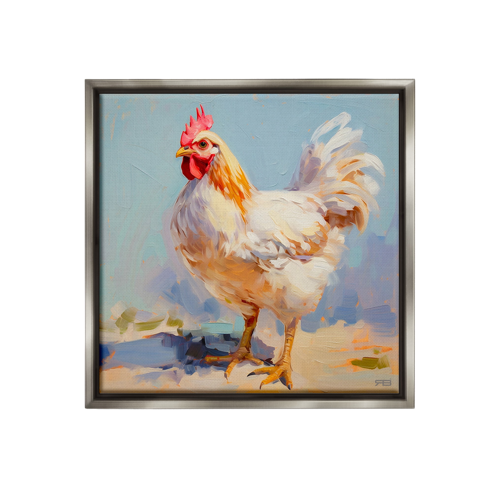Stupell Industries Modern Farmhouse Hen Animals & Insects Painting Gray ...