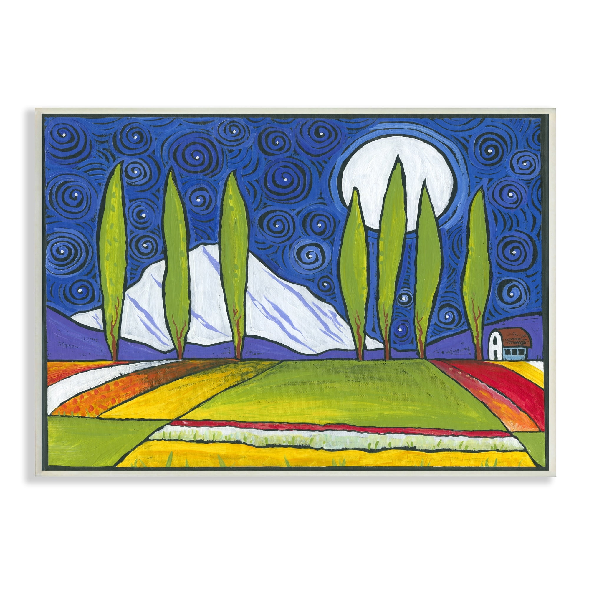 Stupell Industries Modern Farmland Crops Abstract Sky Swirls Pattern ...
