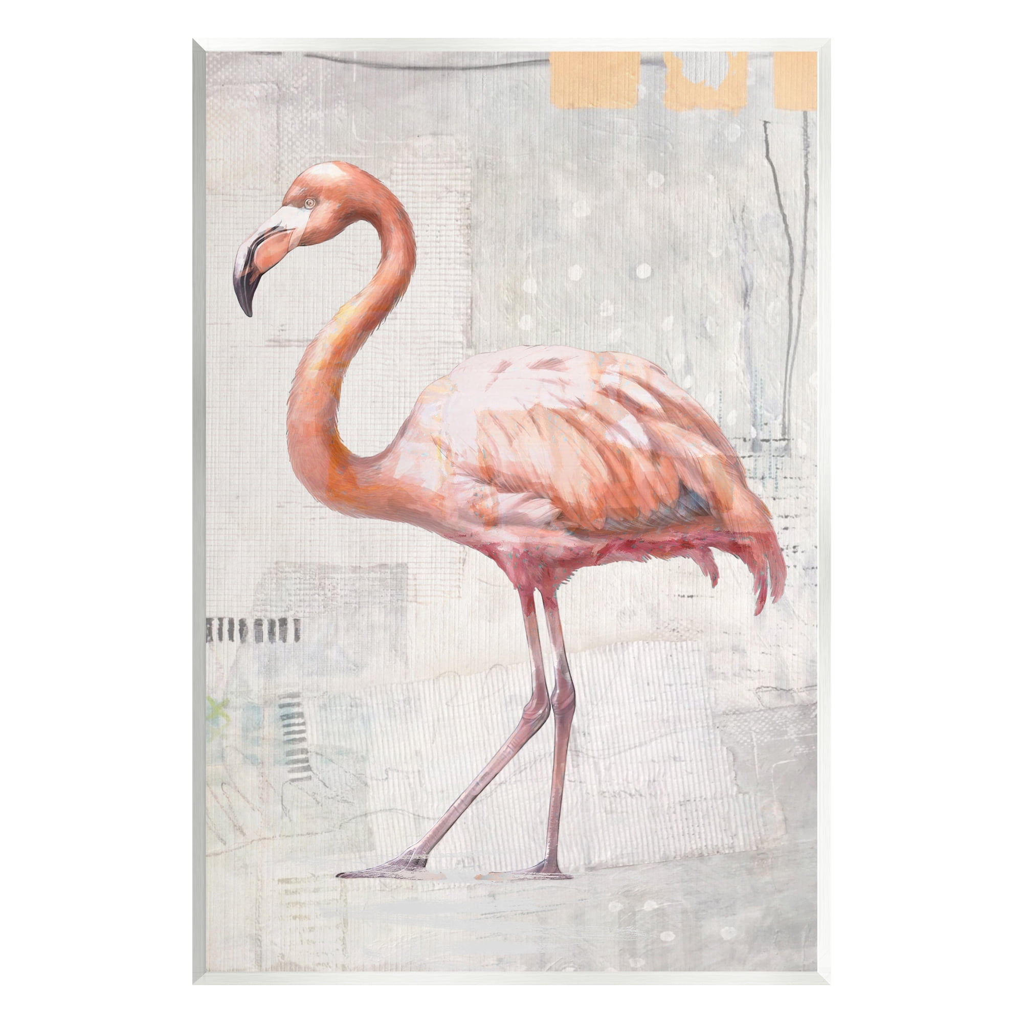 Stupell Industries Modern Flamingo Collage Animals & Insects Painting ...