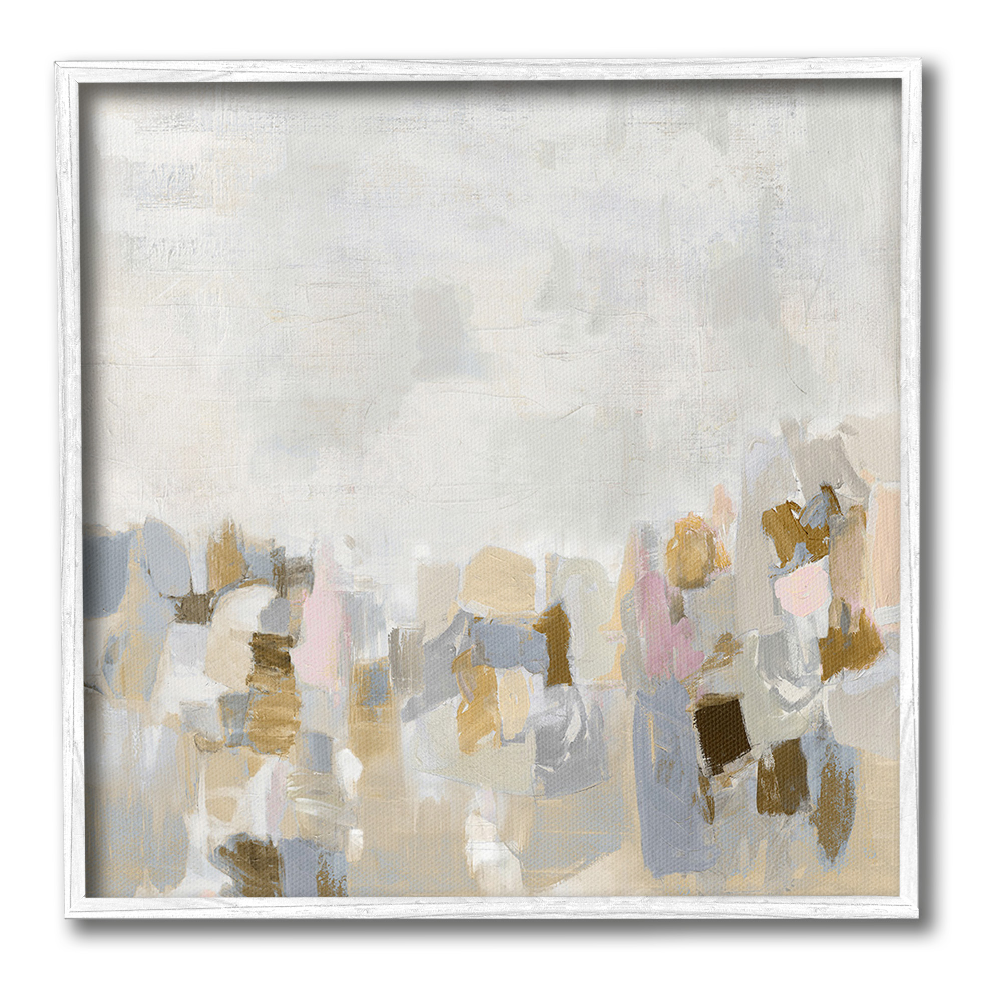 Stupell Industries Modern Flecked Landscape Abstract Painting White ...