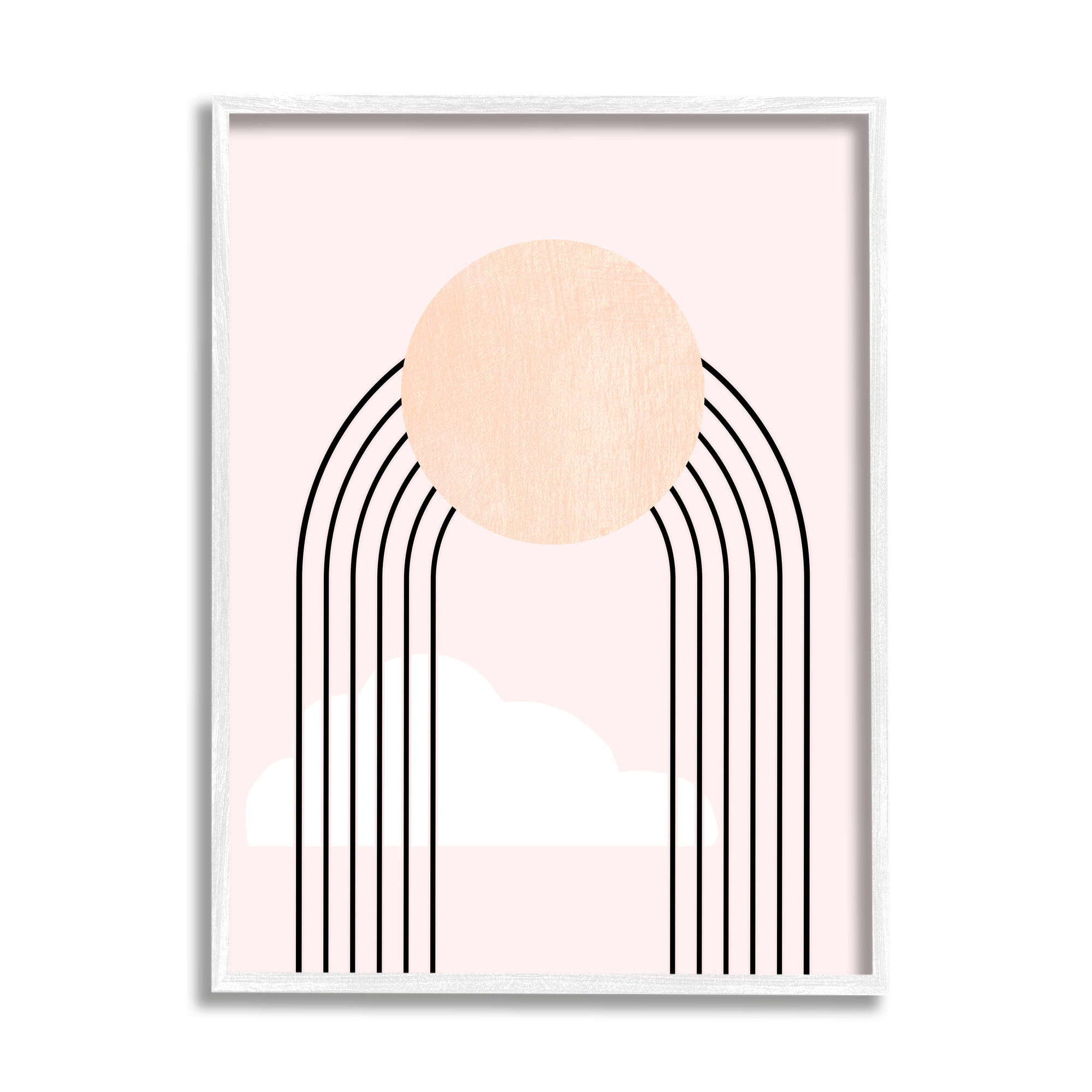Stupell Industries Modern Geometric Rainbow Arch Lines Pink Sky Sun ...