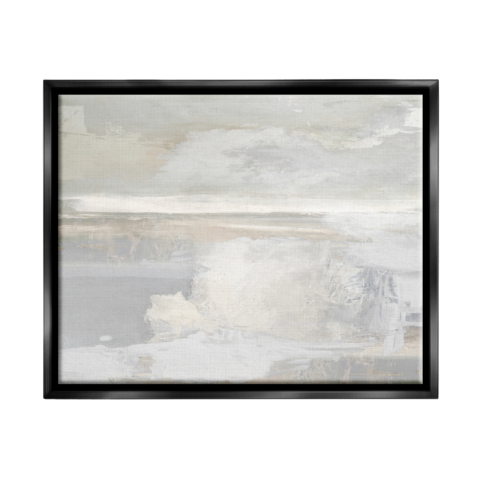Stupell Industries Modern Grey Scenery Abstract Painting Black Floater ...
