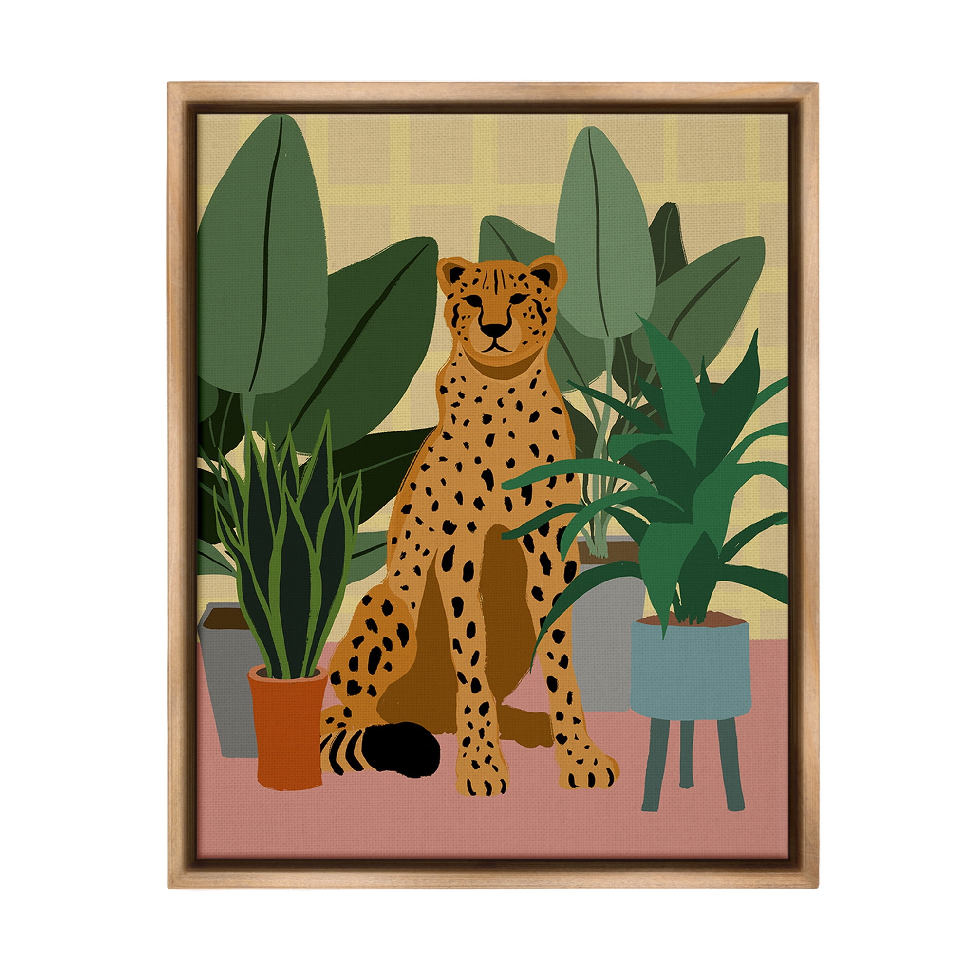 Stupell Industries Modern Leopard & Plants Animals & Insects Painting ...