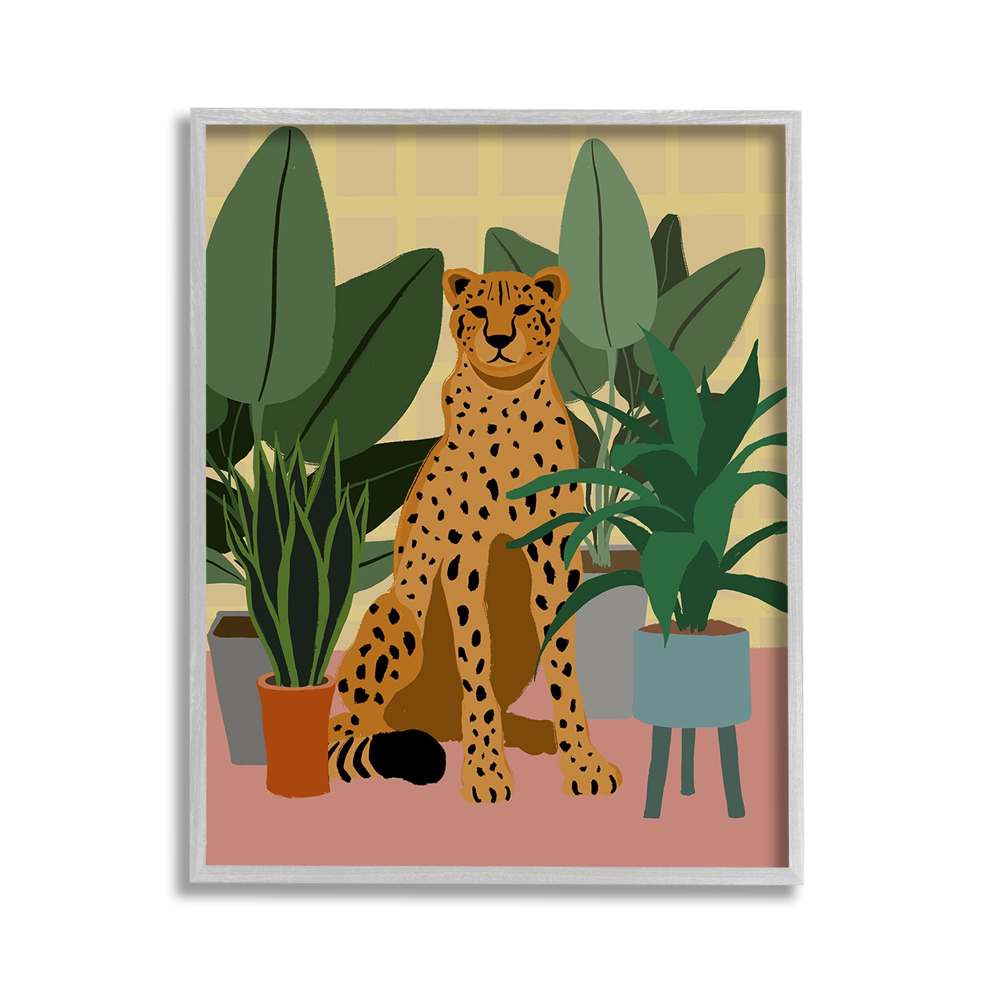 Stupell Industries Modern Leopard & Plants Animals & Insects Painting ...