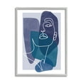 Stupell Industries Modern Line Doodle Face Bold Abstract Shapes Framed ...
