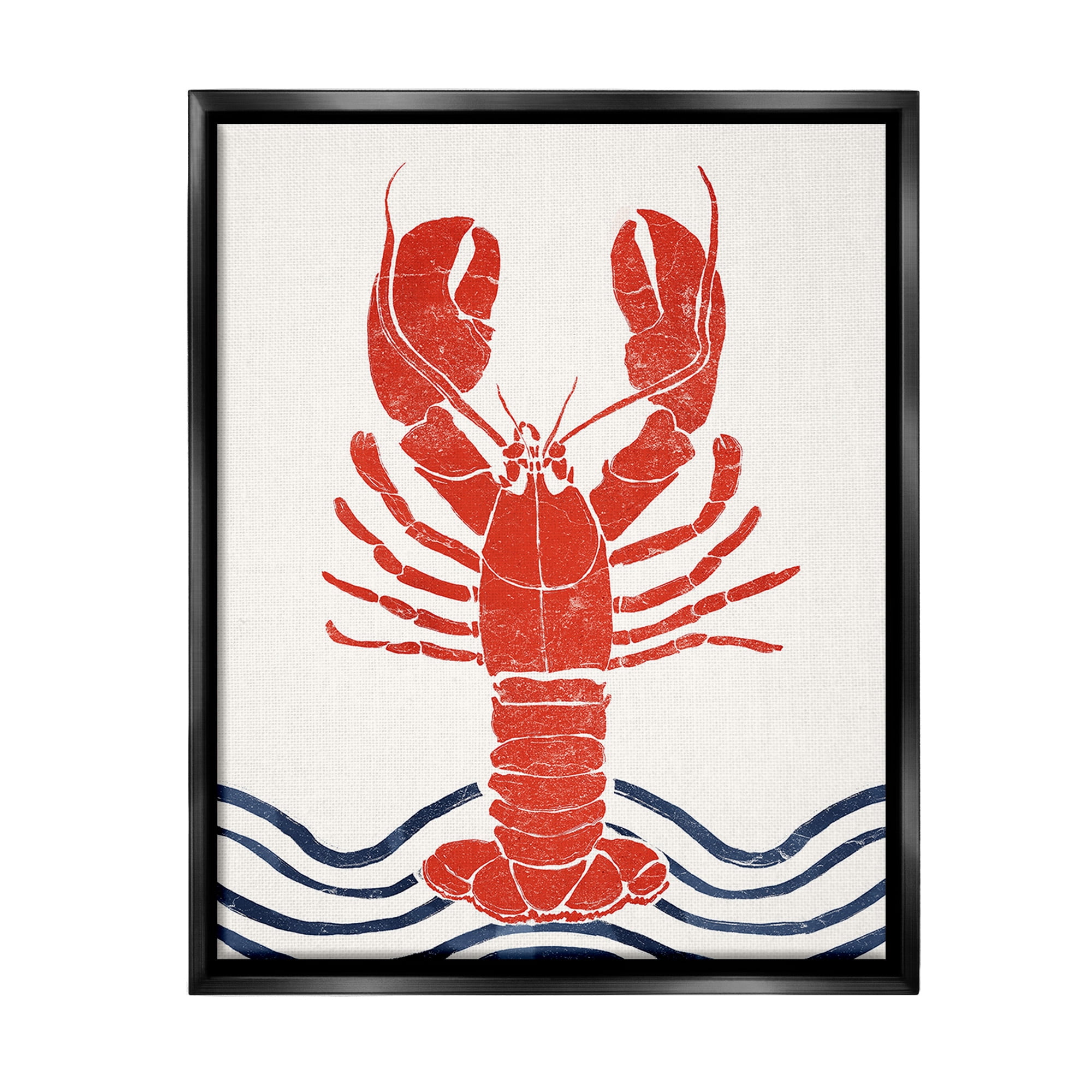 Stupell Industries Modern Lobster with Waves Animals & Insects Painting ...