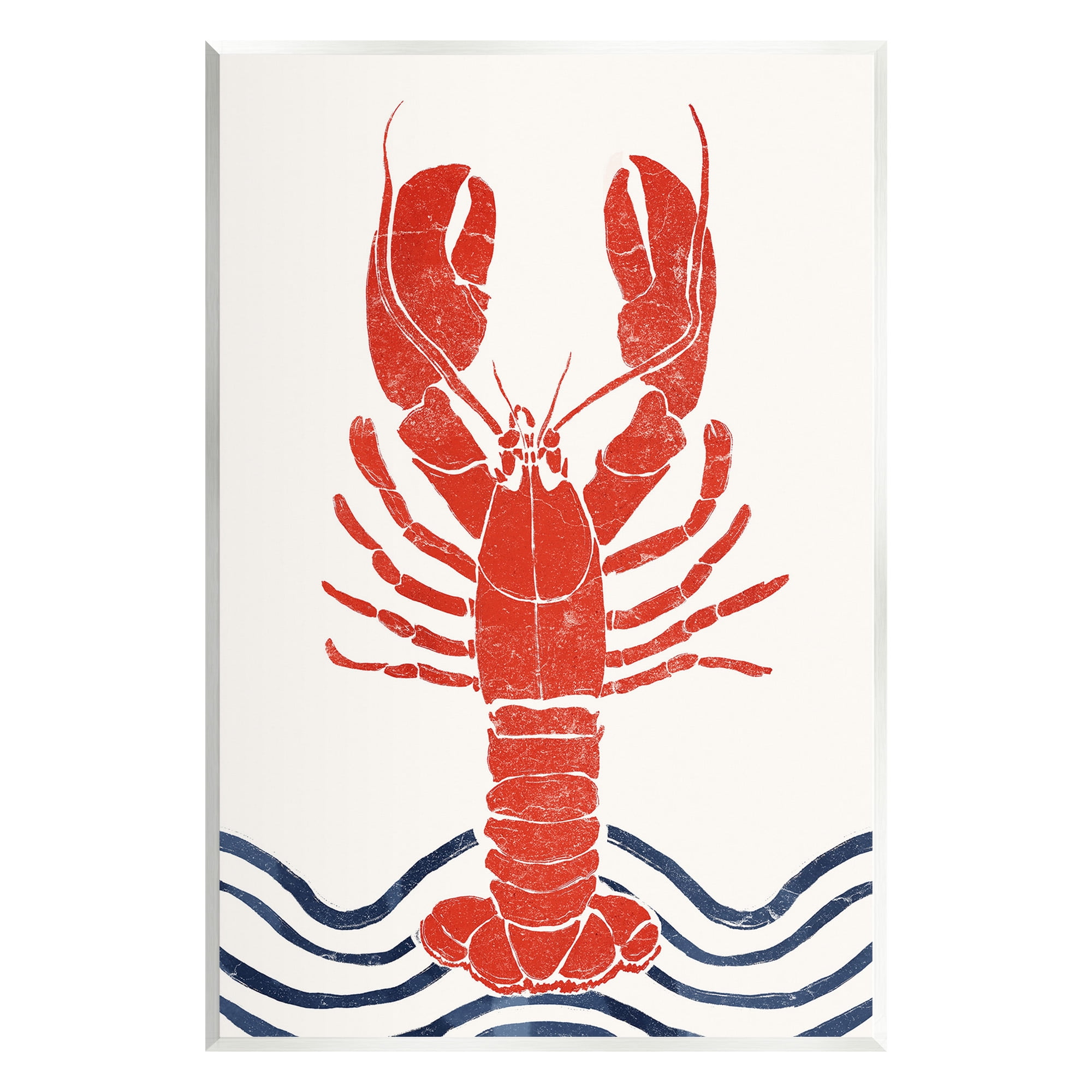 Stupell Industries Modern Lobster with Waves Animals & Insects Painting ...