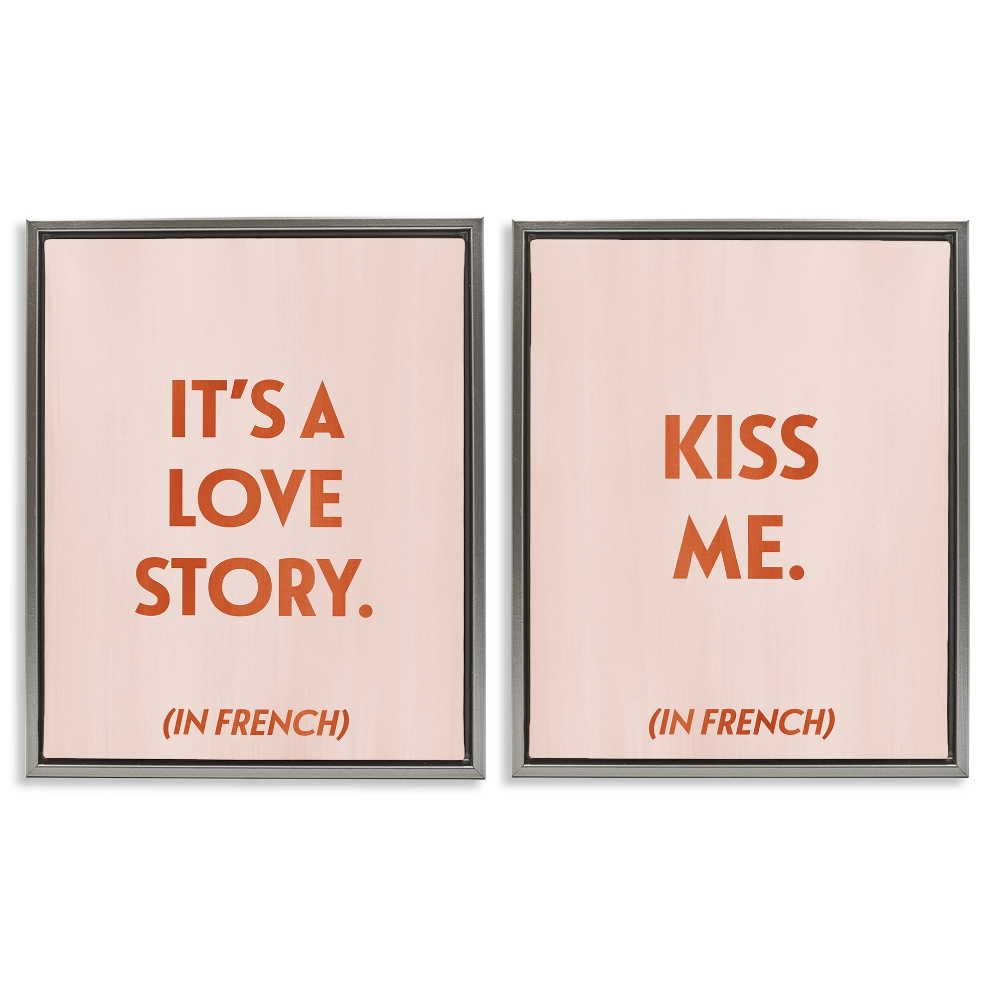 Stupell Industries Modern Love Story Kiss Text & Numbers Painting Gray ...