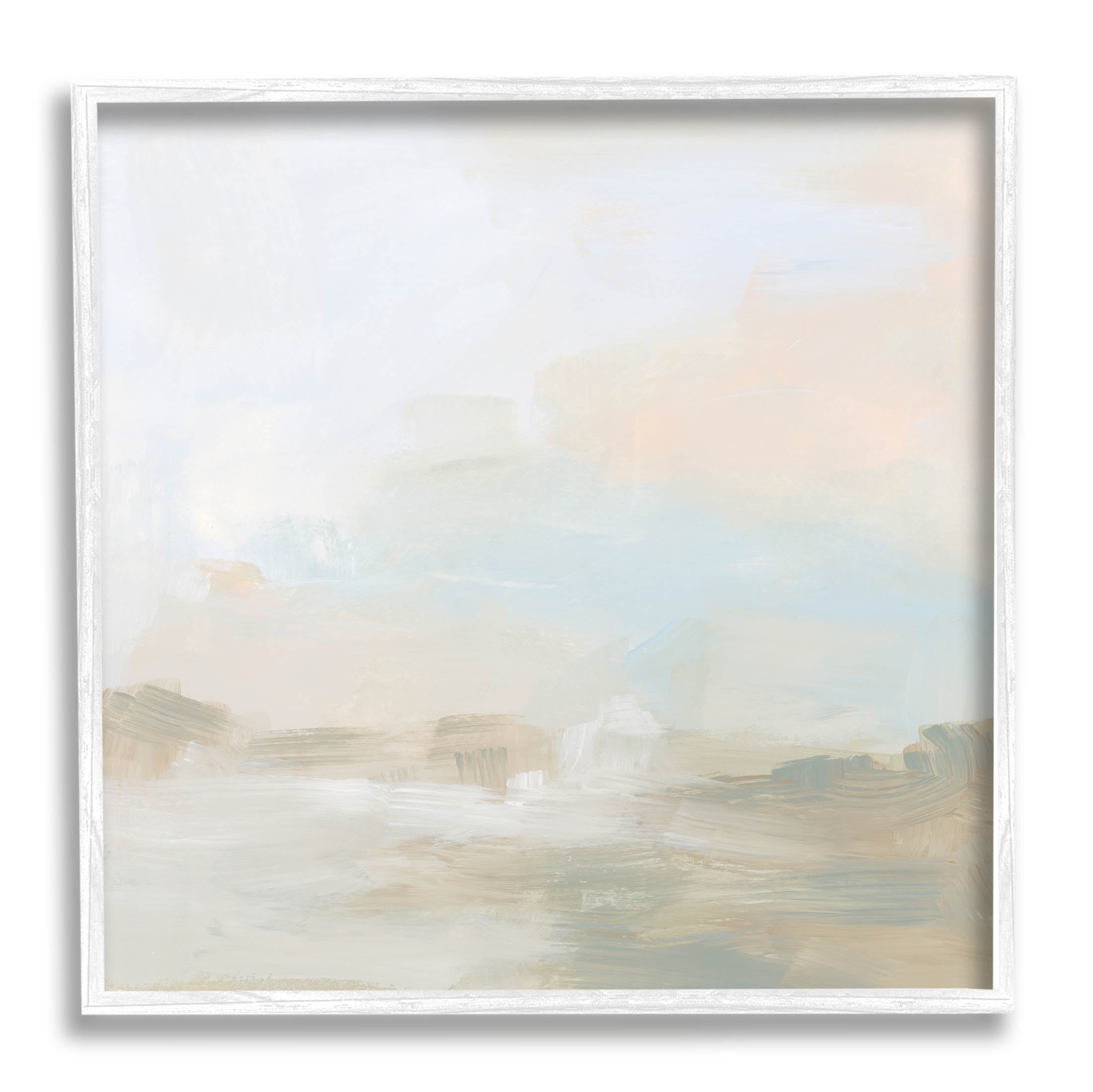 Stupell Industries Modern Neutral Landscape Abstract Painting White ...